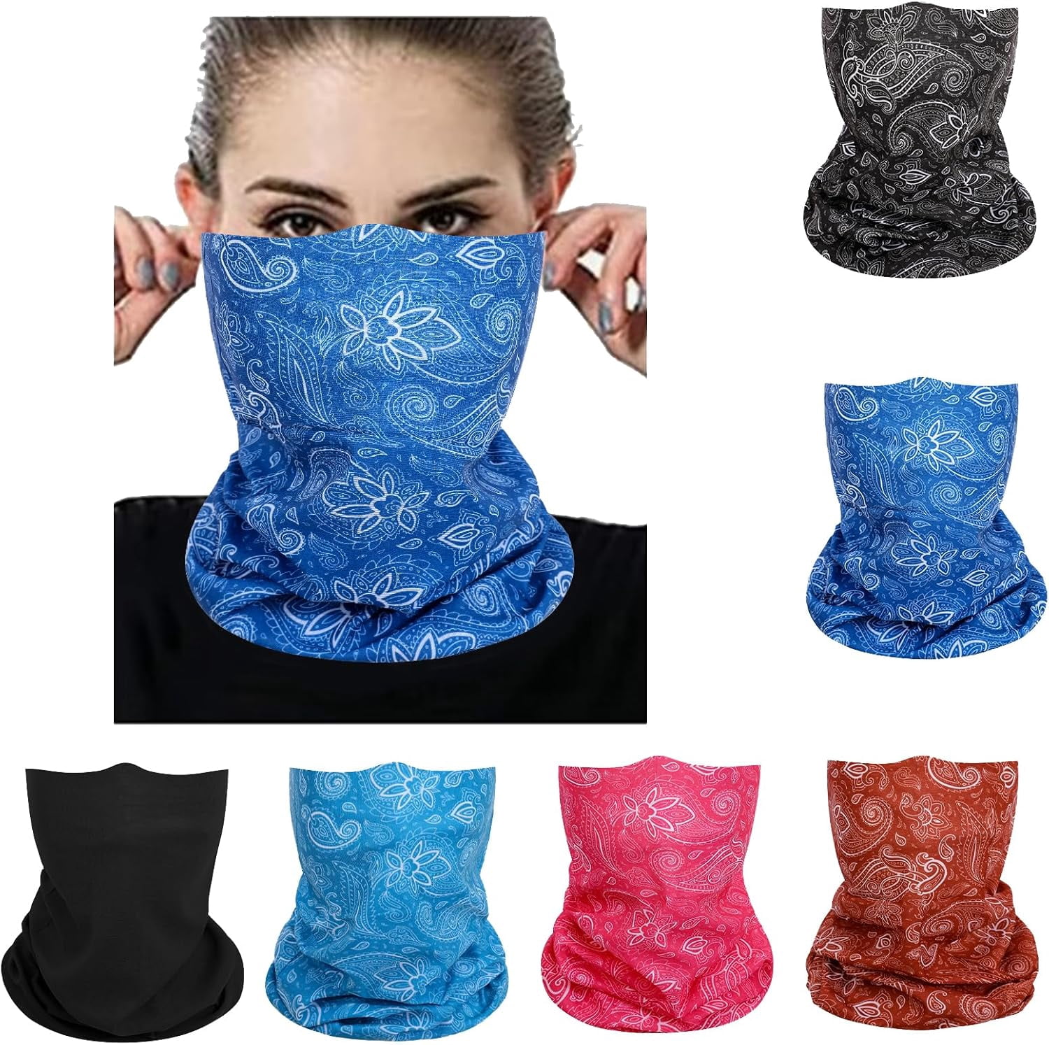 Face Mask Multi Bandana Neck Gaiter Seamless Magic Headband Outdoor ...