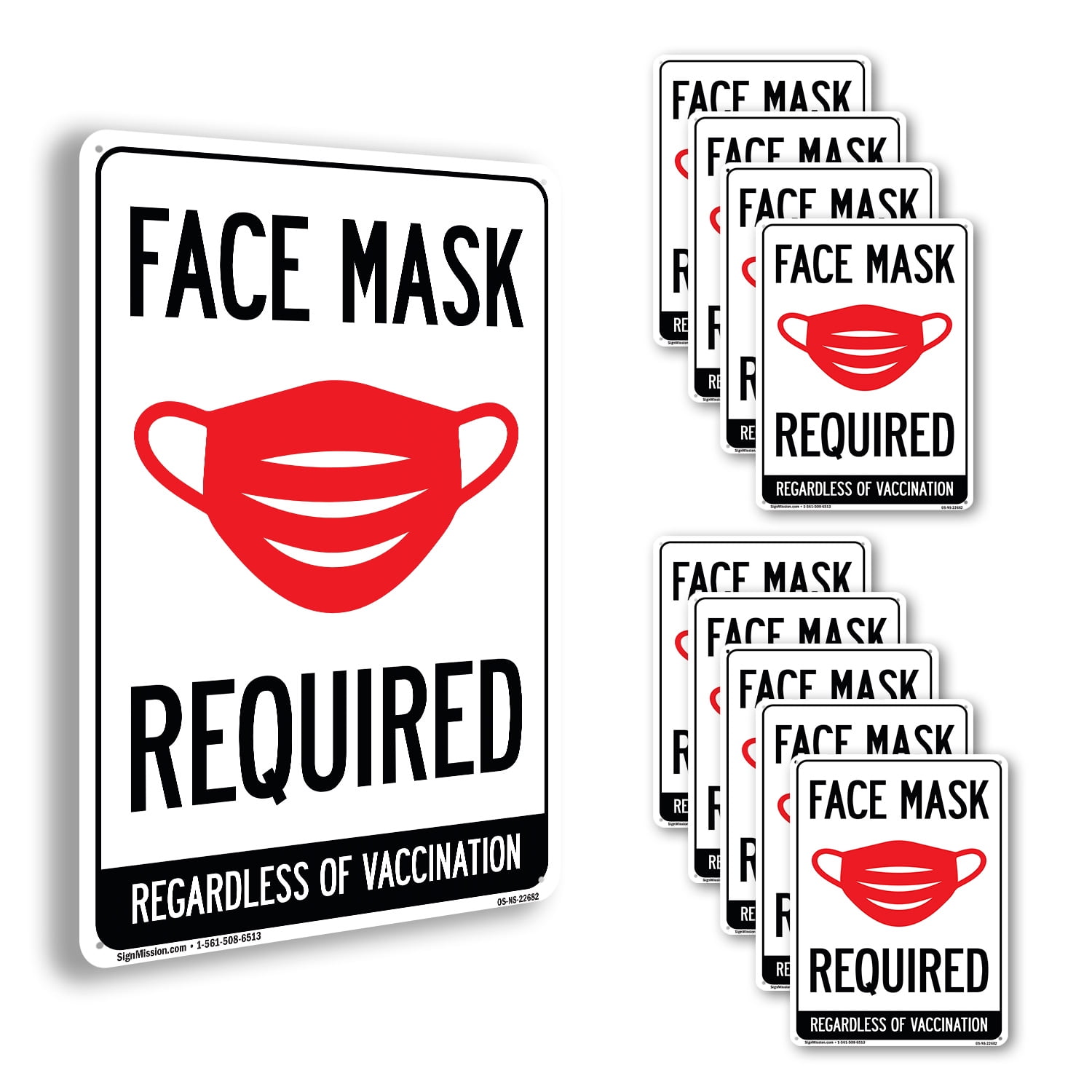 Face Mask Required Public Safety Rigid Plastic Sign 10 Inch x 7 Inch ...