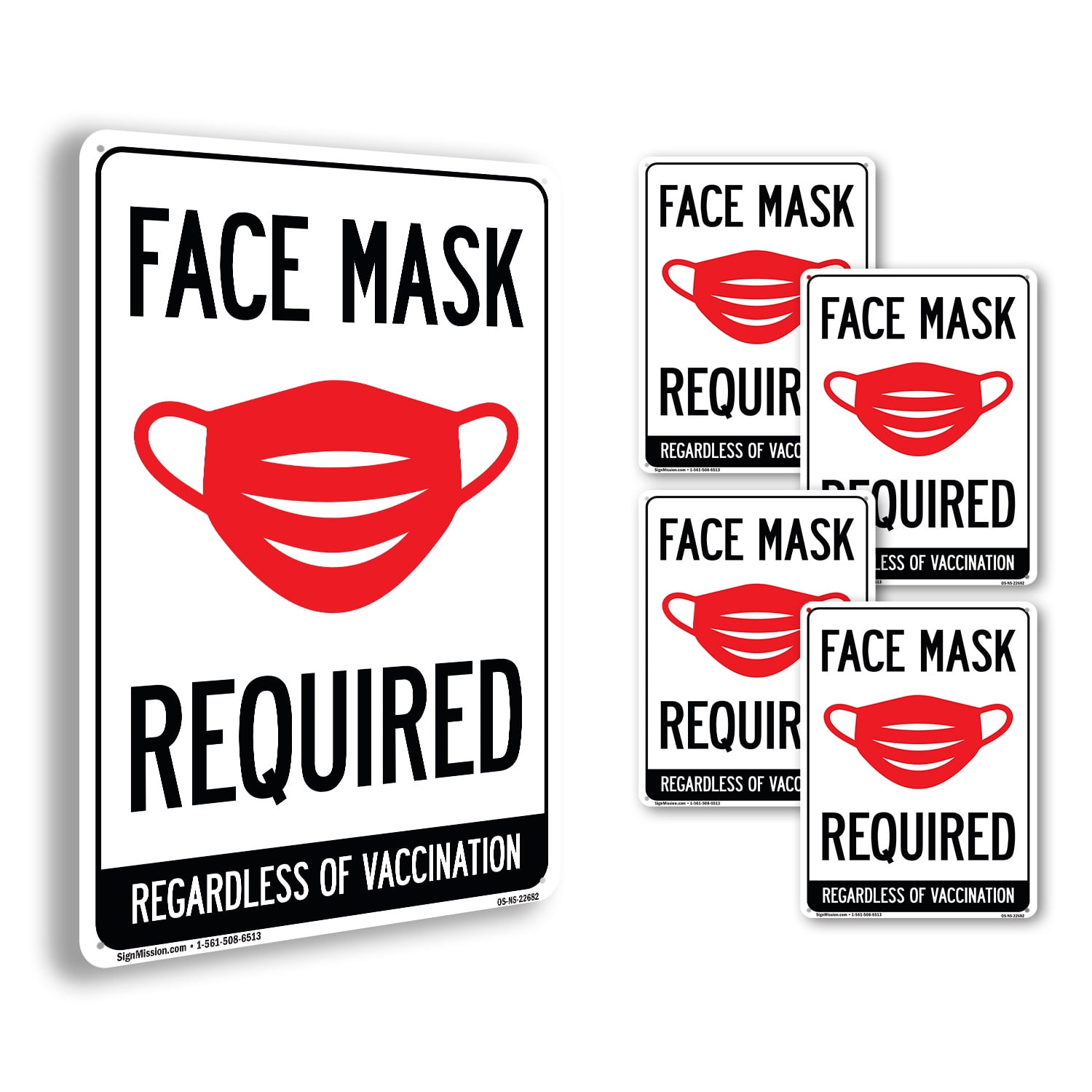 Face Mask Required Public Safety Rigid Plastic Sign 18 Inch x 12 Inch ...