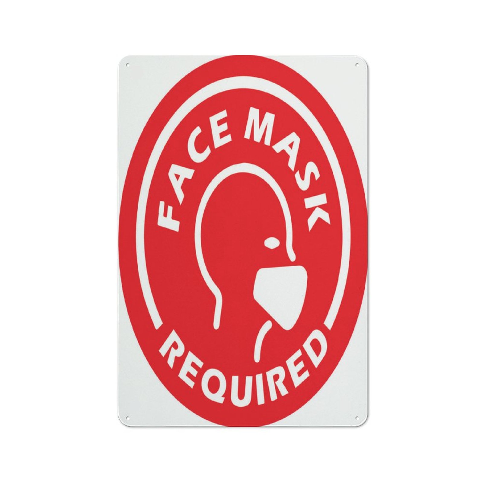 Face Mask Required Red Decal Sign, 8 X 12 Grade Reflective Sheeting ...