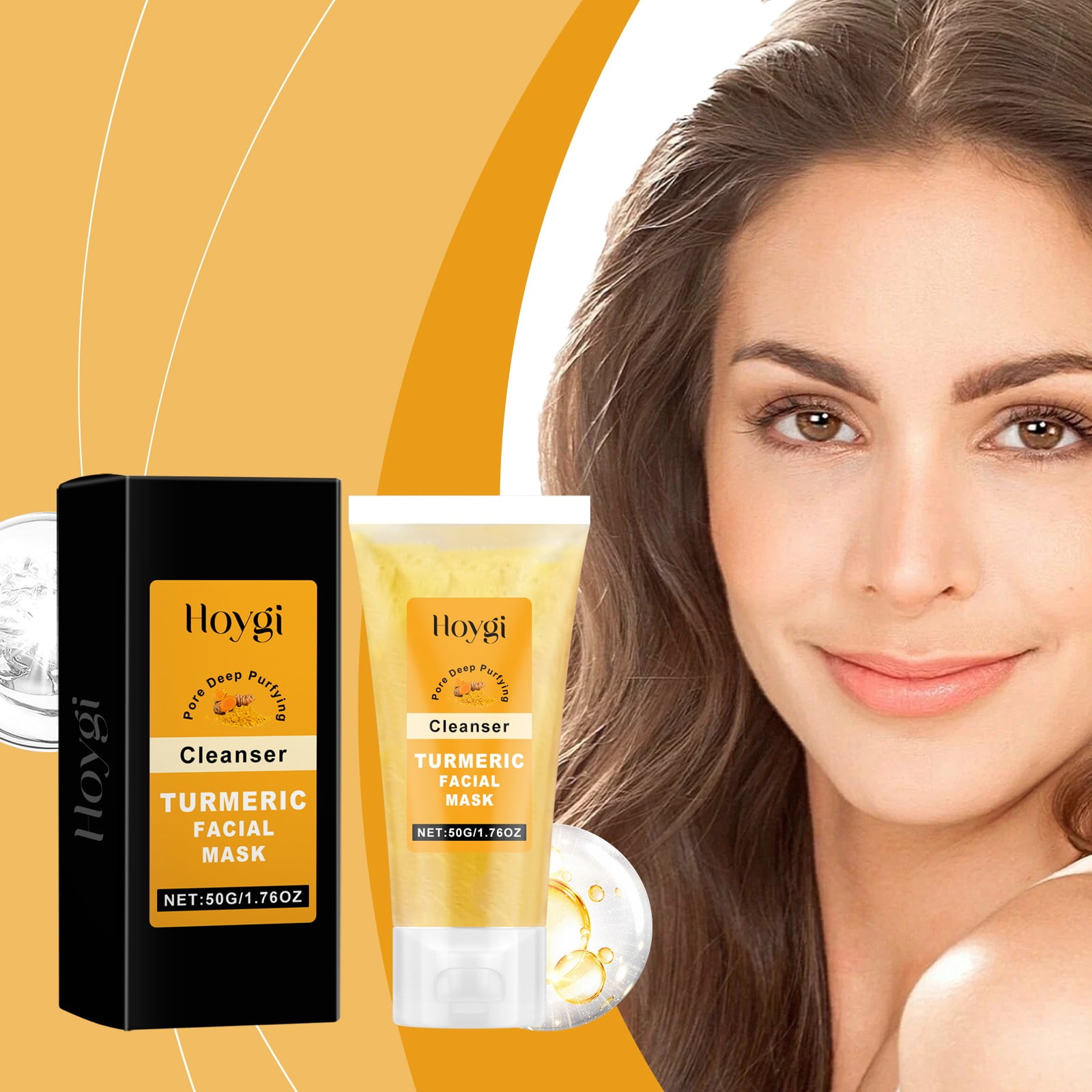 Face Mask Skin Care,Turmeric Peel Mask, Easy to Tear, Skin Immediately ...