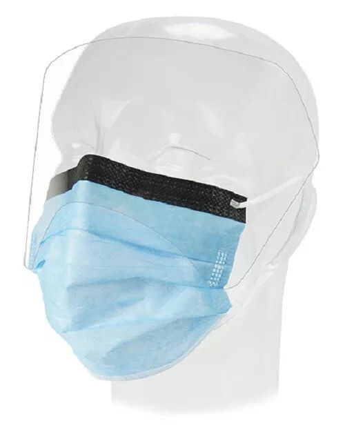 Face Mask With Eye Shield, Precept Level 3 Fluidgard-160 Anti-Fog 25/Bx ...