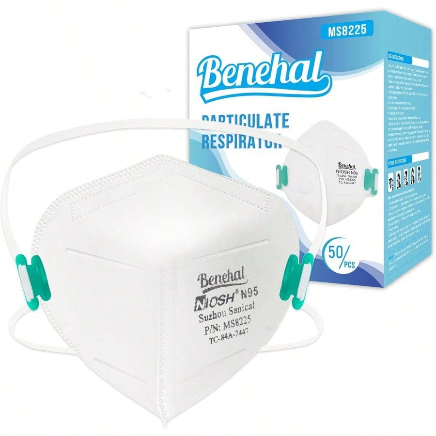 Face Mask50 Pack NIOSH Certified Disposable Respirator 5Ply Safety ...