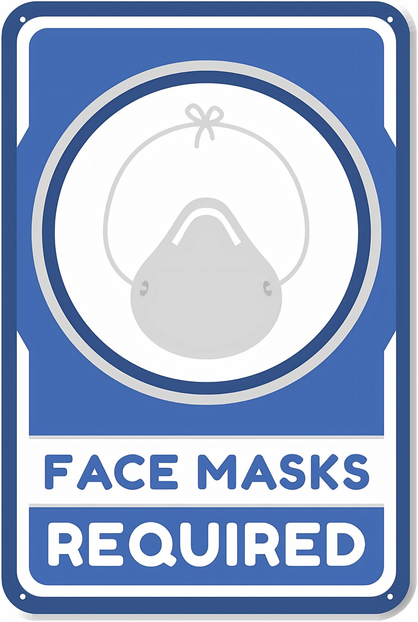 Face Masks Required PPE Sign - 8"x12" Premium PVC Safety Sign, OSHA ...