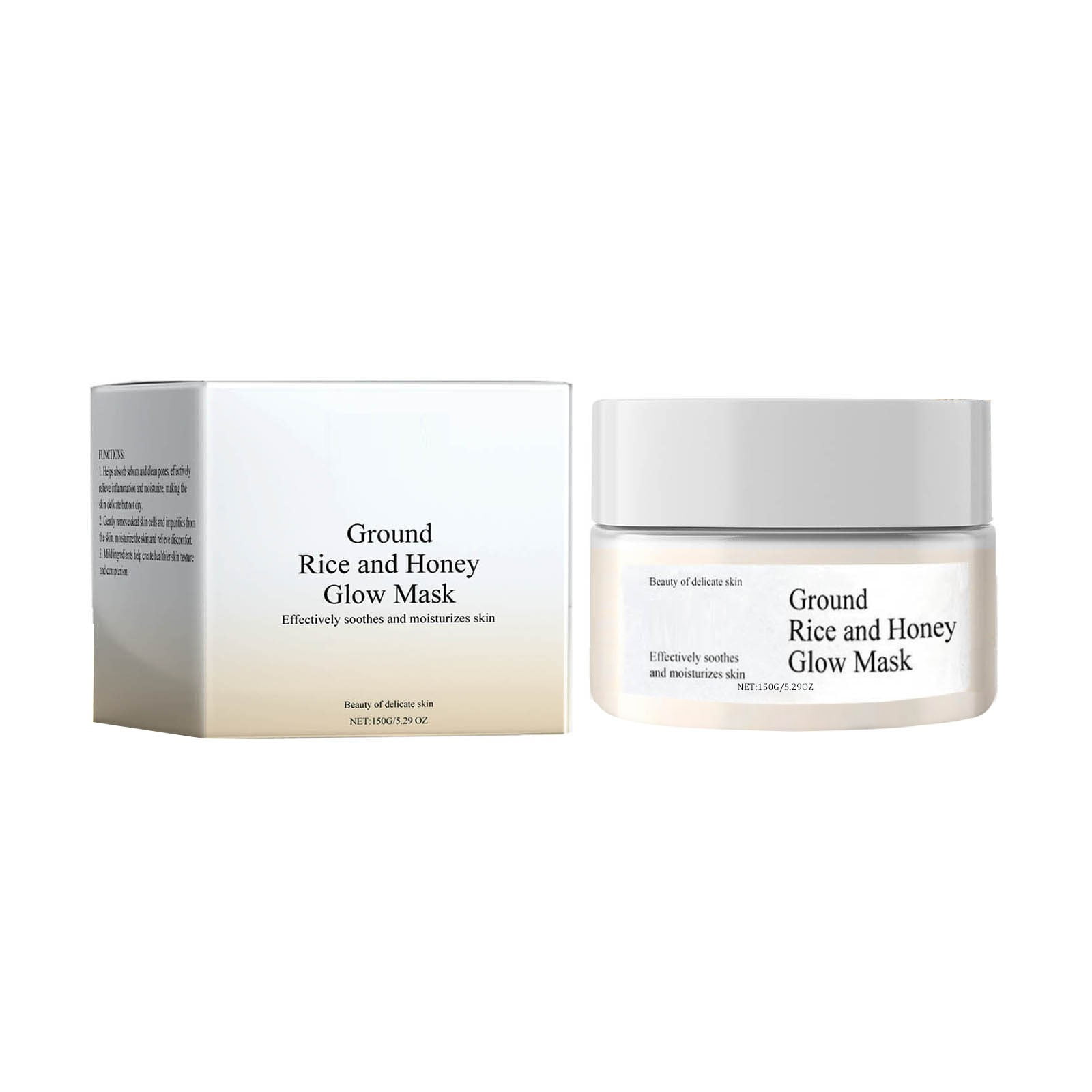 Face Masks Skin Care Rice Mask, Gentle Exfoliating Wash Off Facial Mask ...