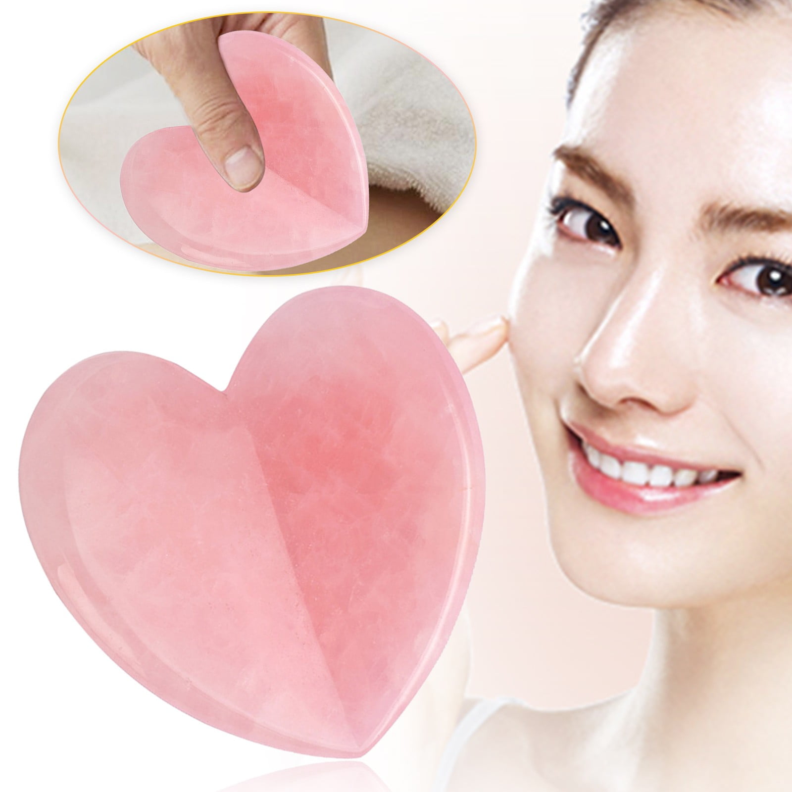 Face Massager Tool Natural Jade Heart-Shaped Mobile Massager Tool ...