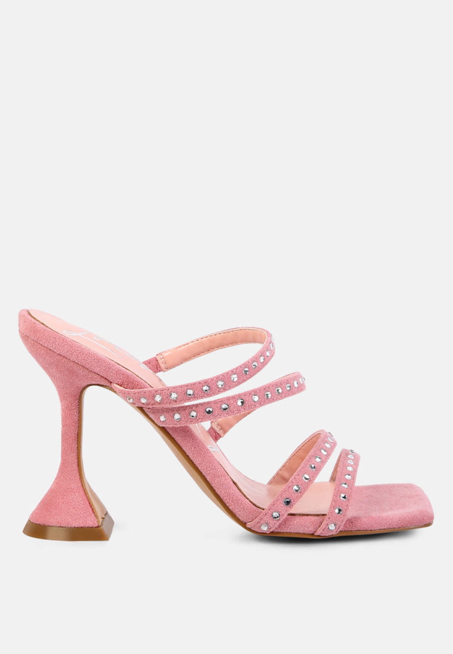Face Me Studded Spool Heel Multi Strap Sandals - Walmart.com