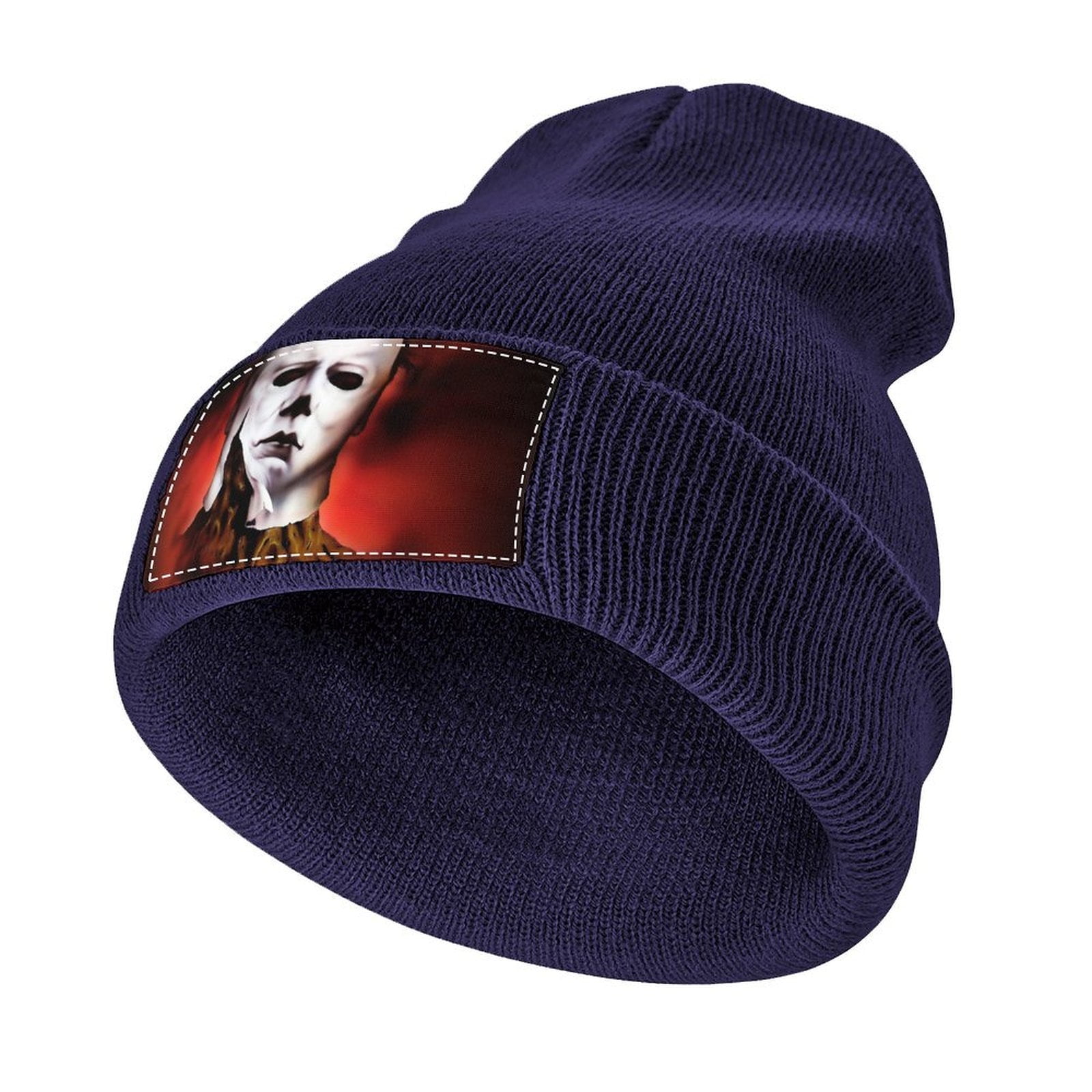 Face Michael Myers Stretchable Knitted Beanie Hat Daily Winter Thermal ...