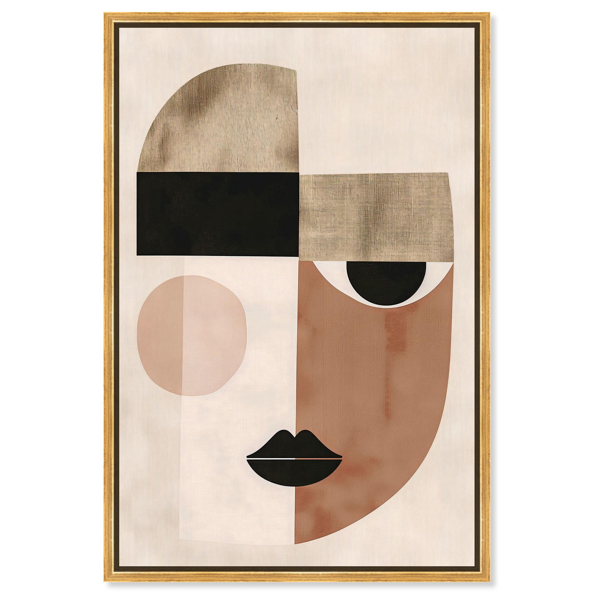 Face Moderne I Canvas Modern Face Abstract by Art Remedy, Gold Frame ...