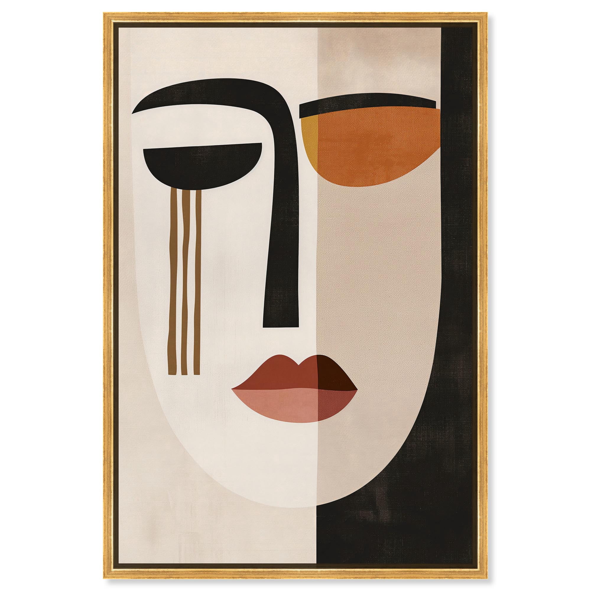 Face Moderne III Canvas Modern Face Abstract by Art Remedy, Gold Frame ...