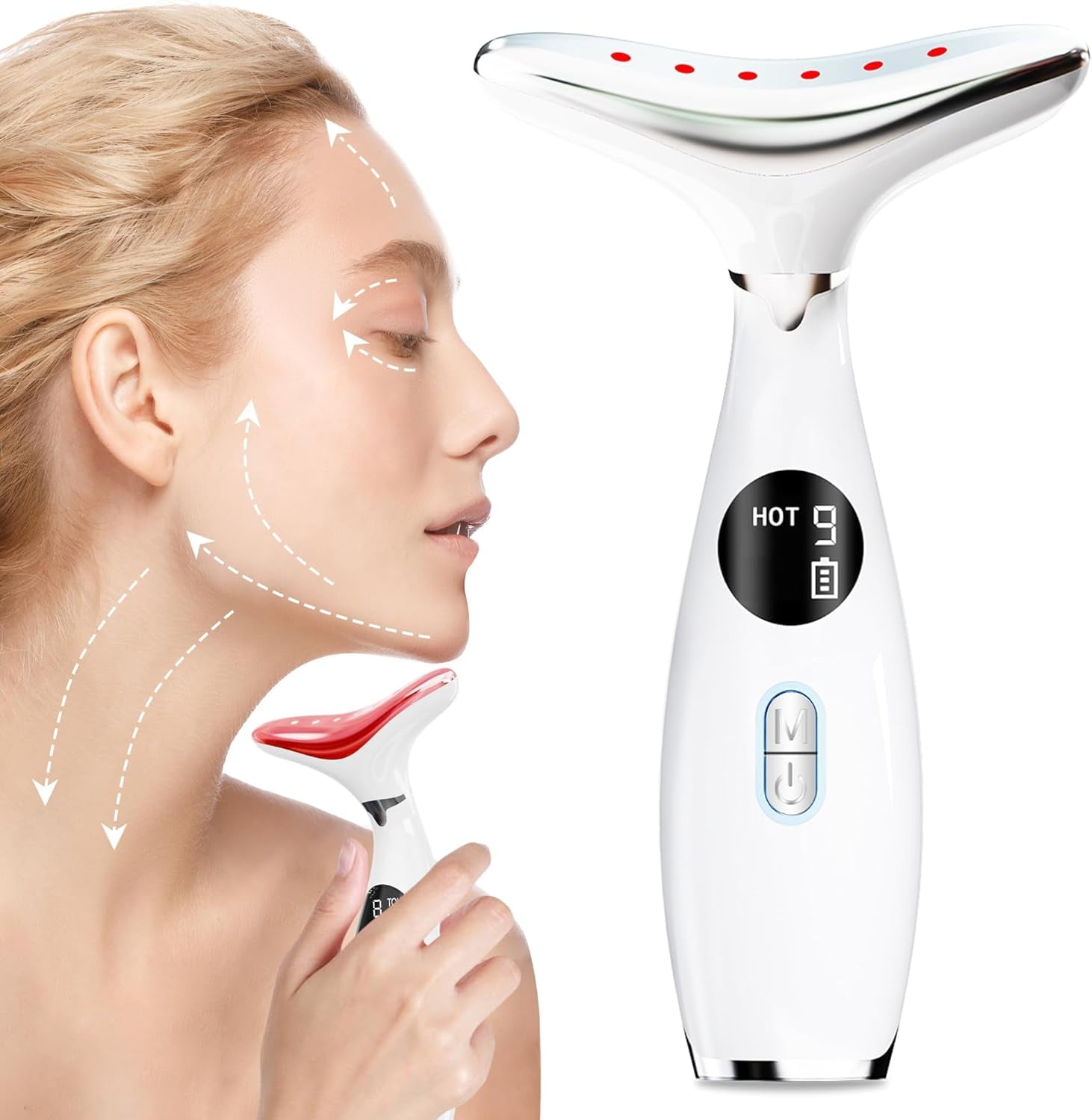 Face and Neck Beauty Massage Wand, 3 Modes - 9 Vibration Frequencies ...