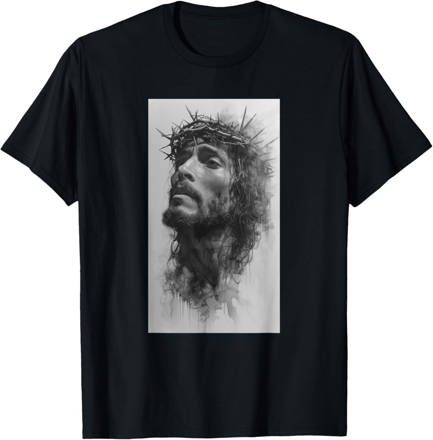 Face Of Jesus Crown Of Thorns Christian Faith Bible Verse Tee Shirt ...