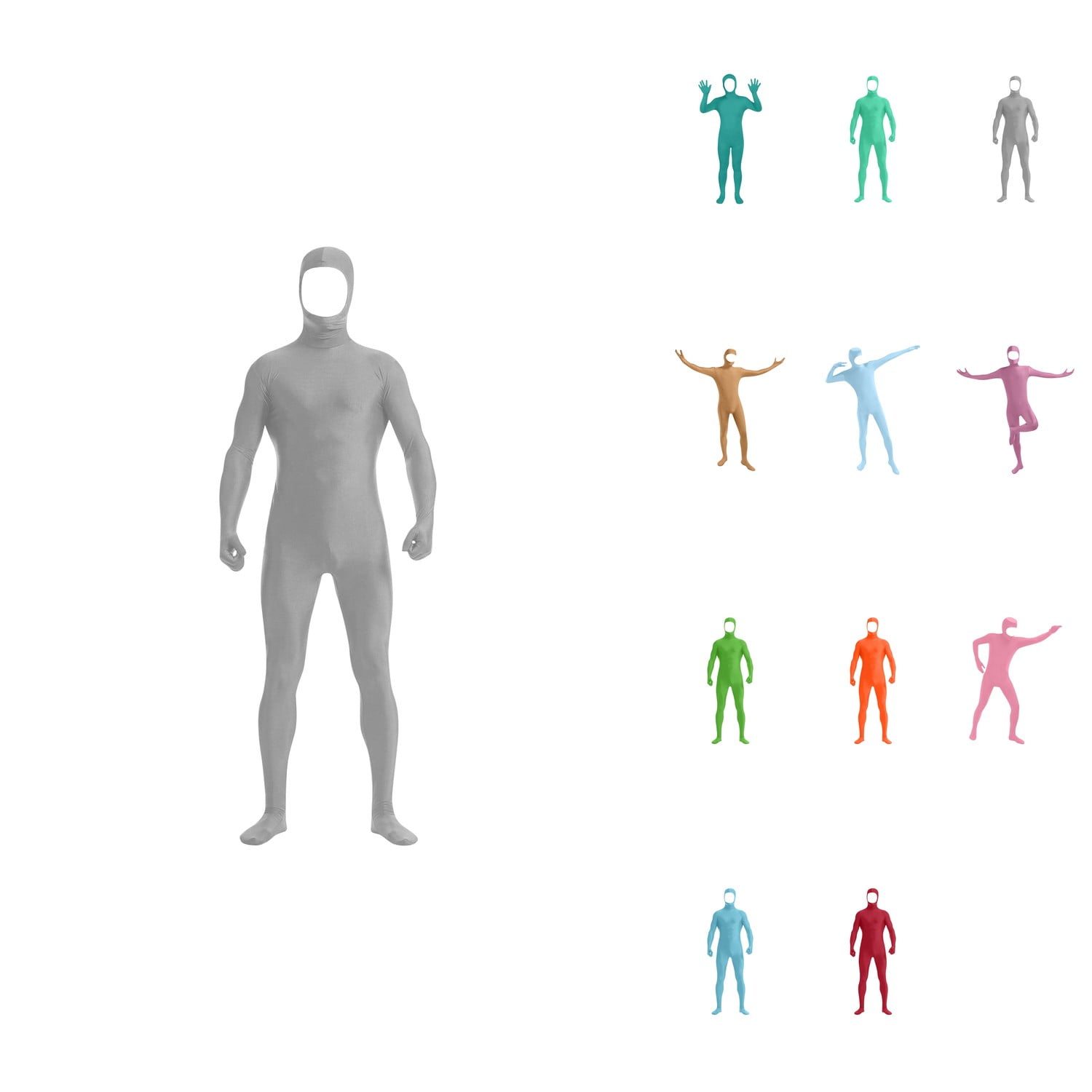 Face-Open Zentai Spandex Bodysuit – Kids Unisex Stealth Suit for Stage ...