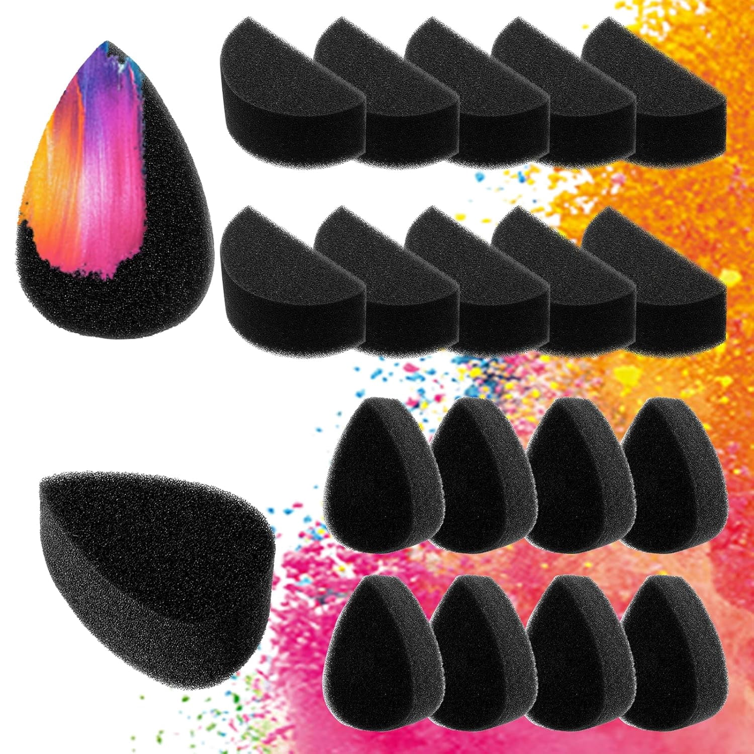 Face Paint Sponges 20pcs High Density Droplets Sponge for Halloween Art ...