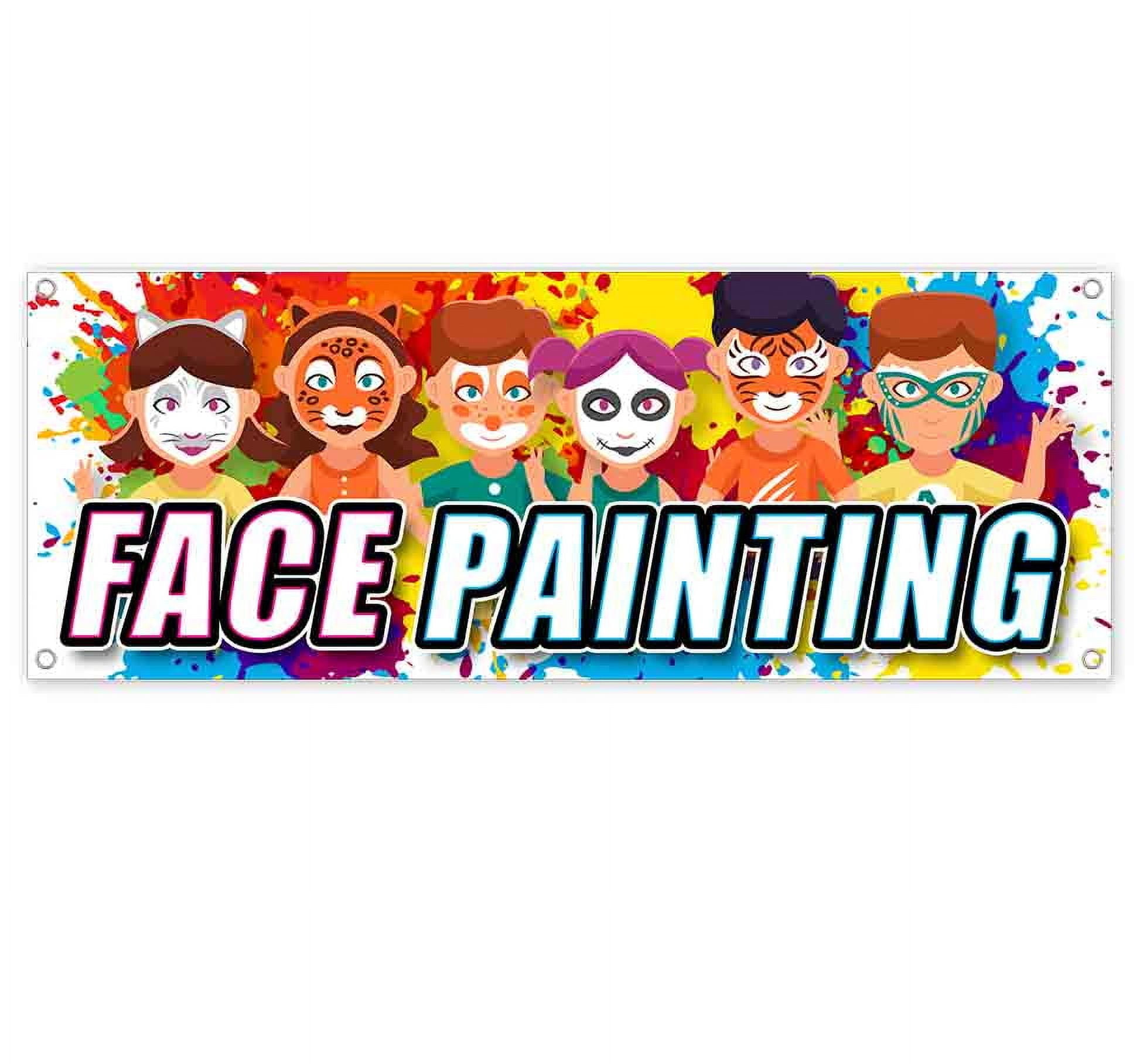 Face Painting 2 13 oz Vinyl Banner With Metal Grommets - Walmart.com