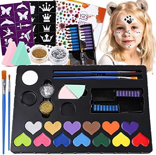 Face Painting Kit for Kids, 15 Colors Non-Toxic Water Based Face Paint ...