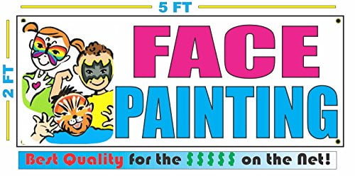 Face Painting with Picture 2x5 Banner Sign - Walmart.com