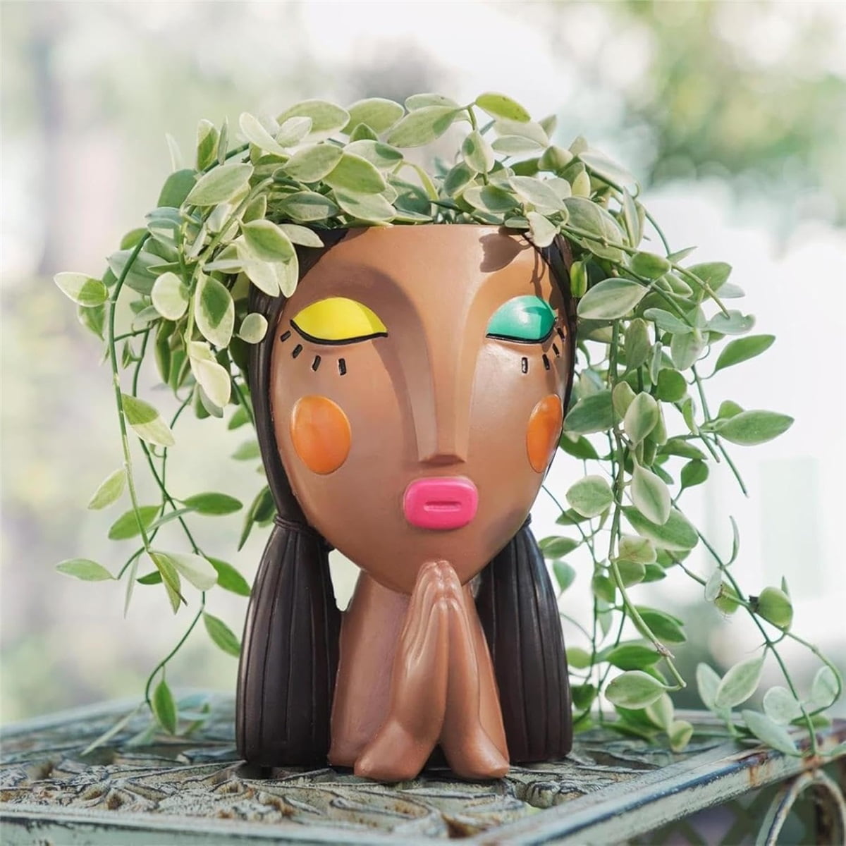 Face Planter Pots Head, Planters for Indoor - Succulent Flower Resin ...