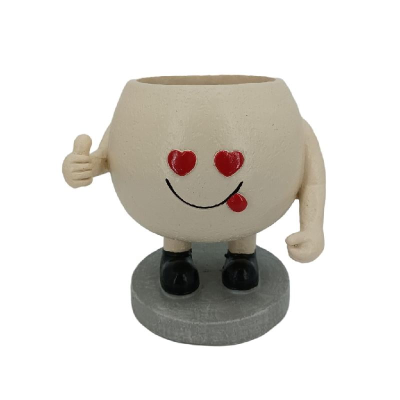 Face Planters Pots Resin Smile Face Vase Succulent Head Planter Pots ...