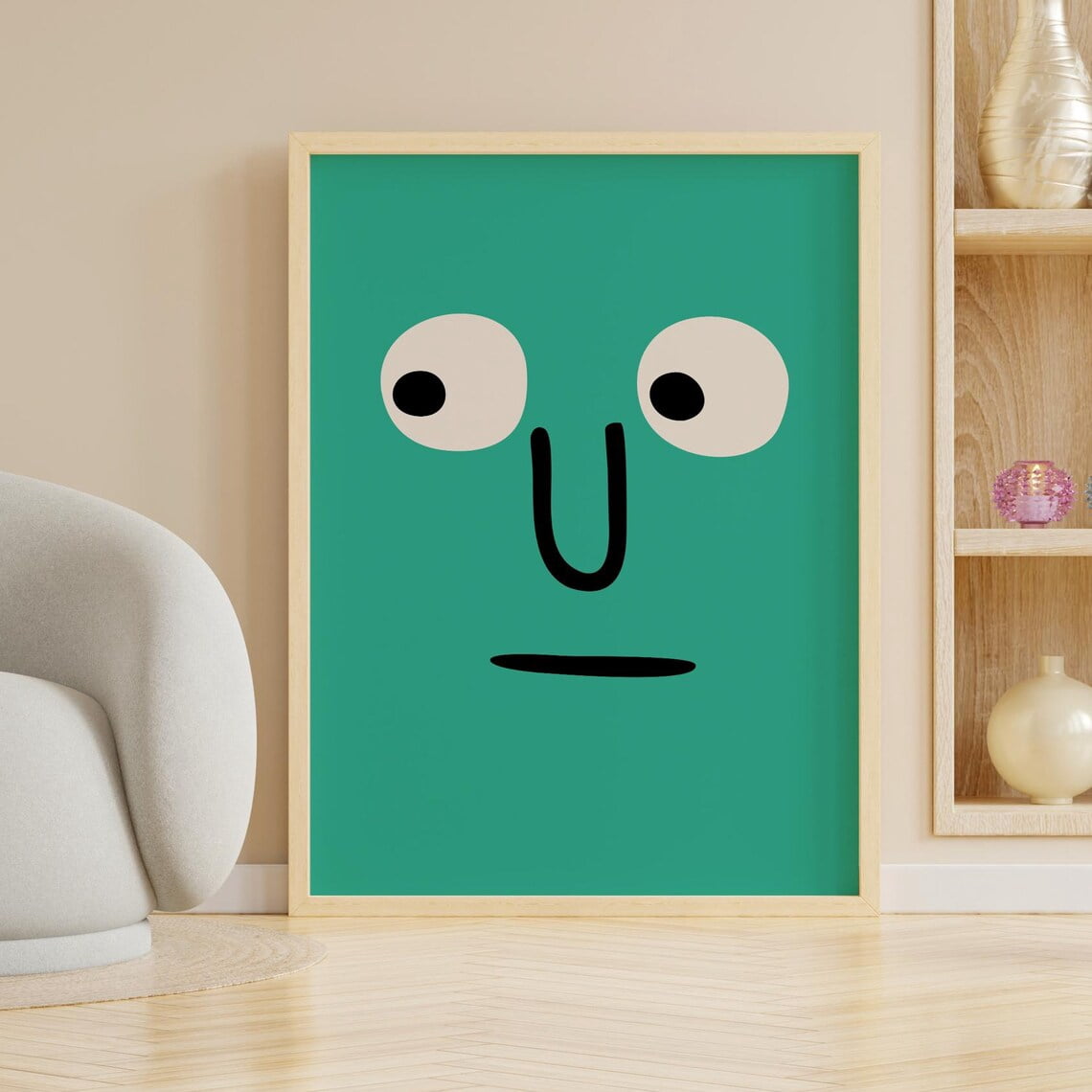 Face Print, Meme Wall Art, Funky Wall Decor, Y2K Poster, Green Wall Art ...