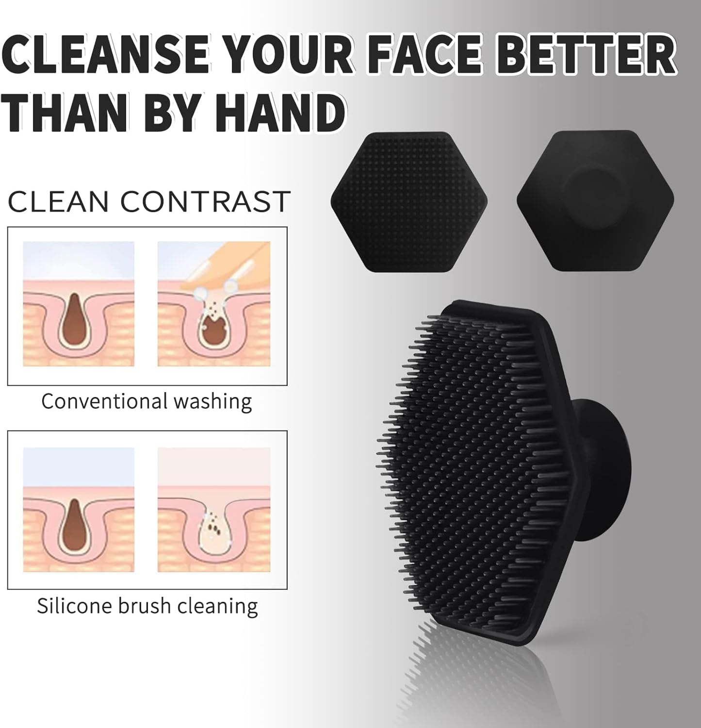 Face Scrubber, Silicone Face Scrubber, Gentle Exfoliator Pad & Massager ...
