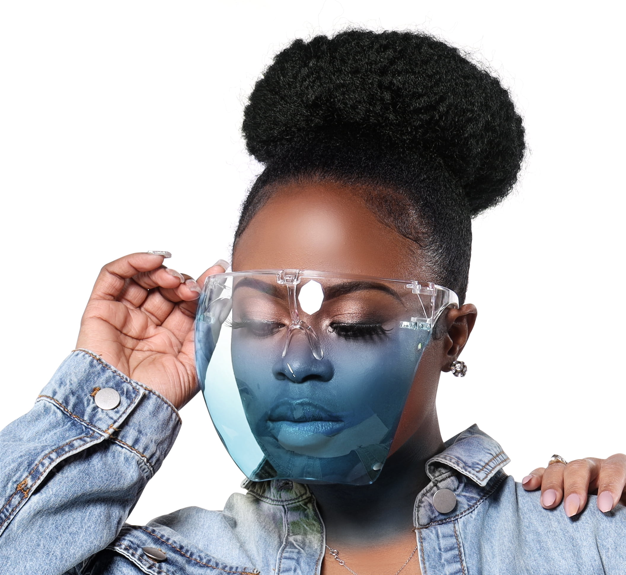 Face Shield Glasses By Snatched Flames Blue - Walmart.com