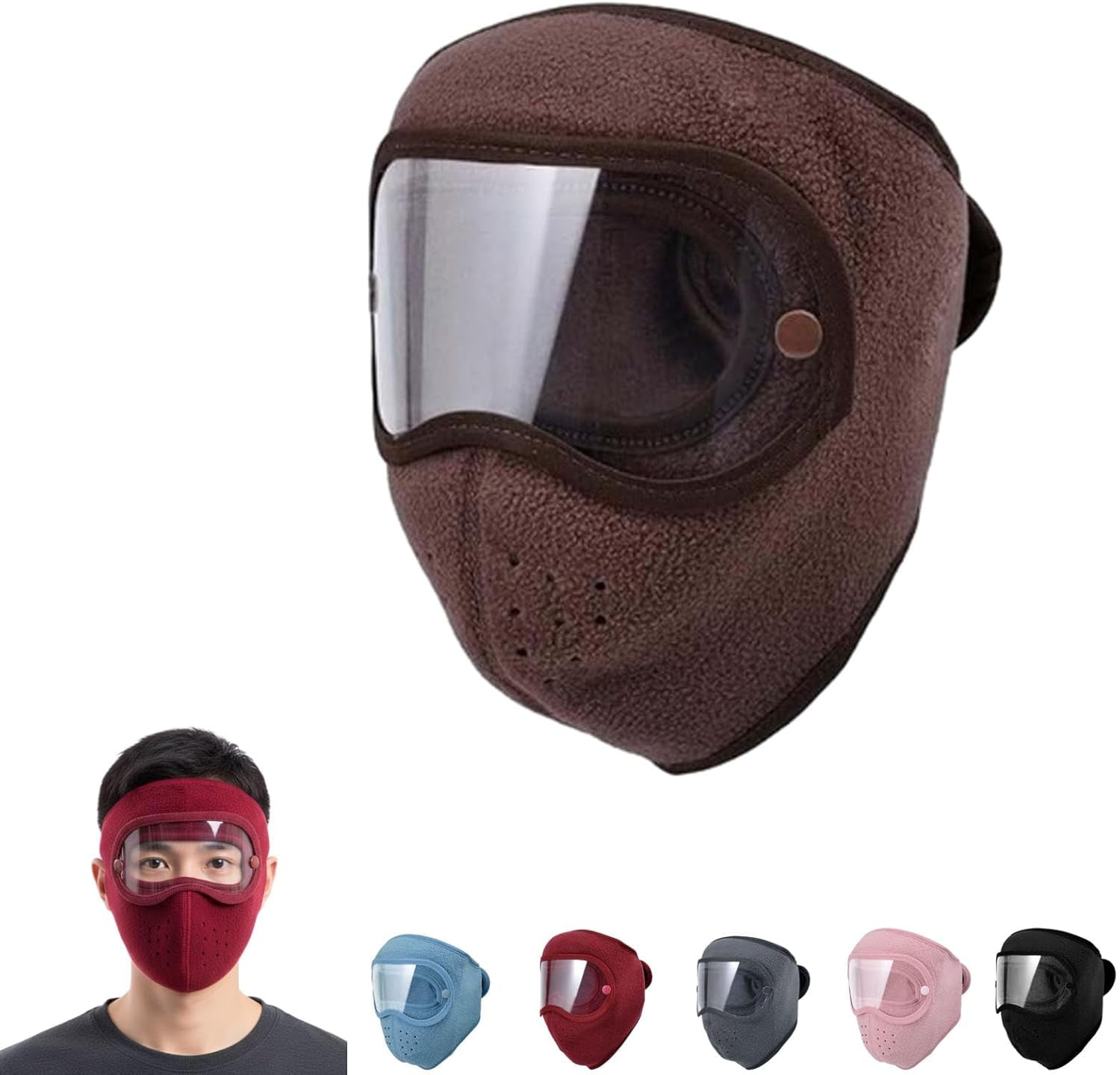 Face Shield Winter Warm Face-Masks - Full Face Protection Headgear, Winter Warm Fleece Windproof ...
