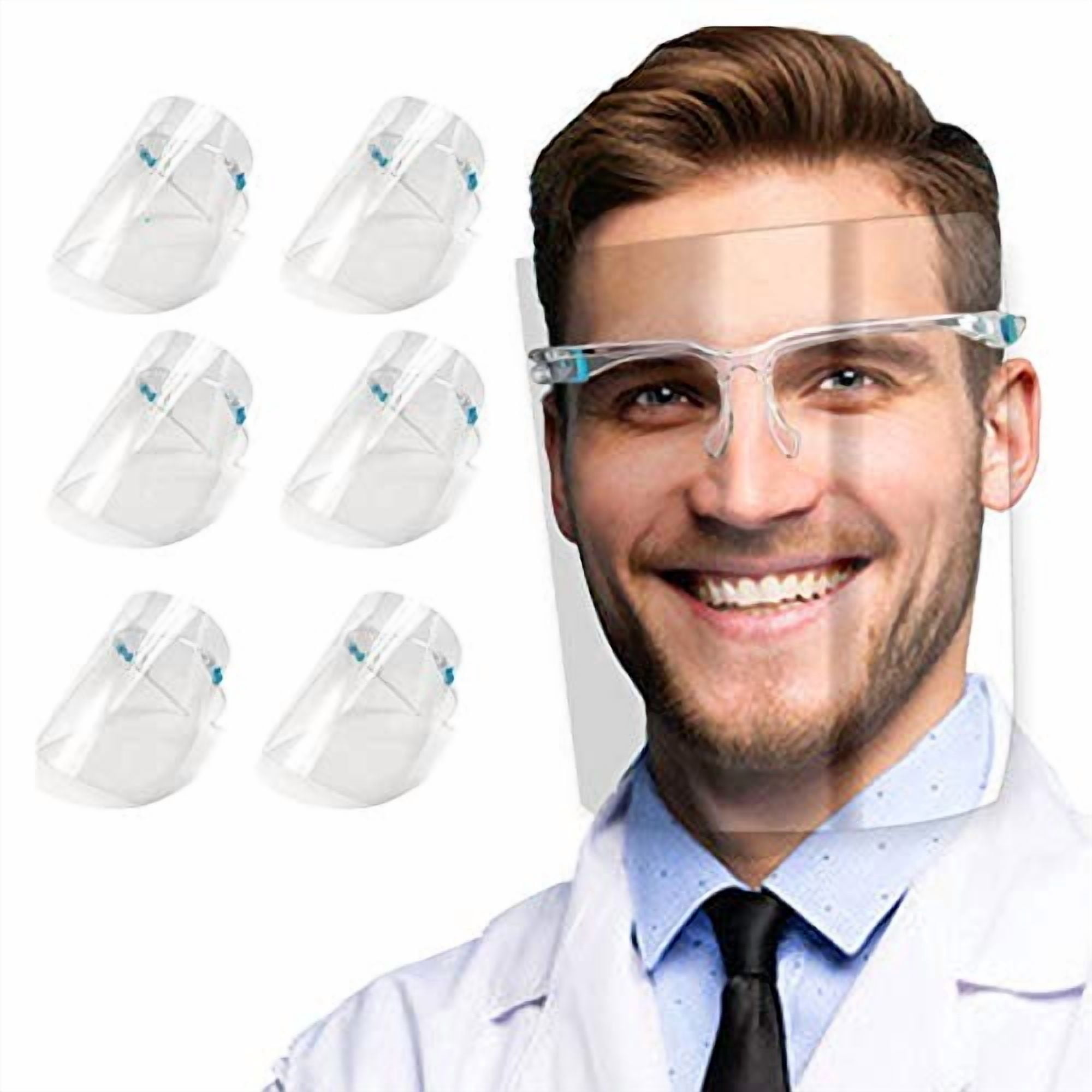 Face Shields Set with 12 Replaceable Anti Fog Shields and 6 Reusable ...