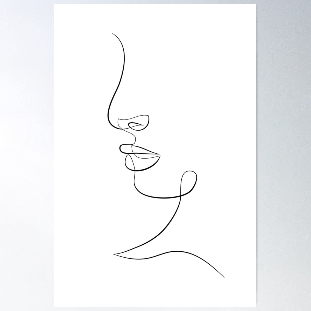 Face Simplicity Fine Line Drawing Poster Wall Art, Modern Wall Decor ...