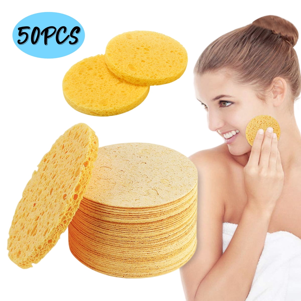 Compressed, Reusable Facial Sponges for Makeup Removal - Cellulose ...
