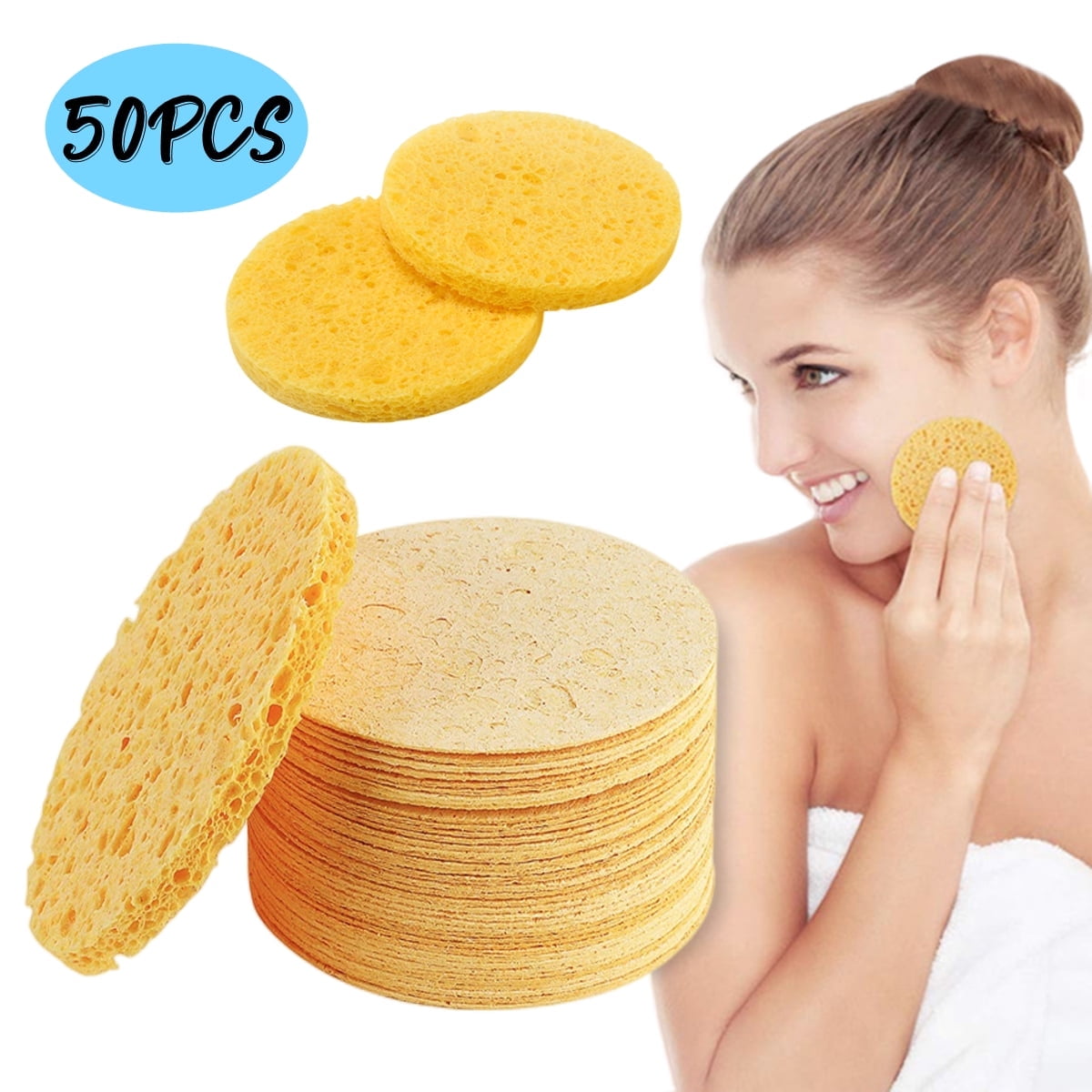 Compressed, Reusable Facial Sponges for Makeup Removal - Cellulose ...