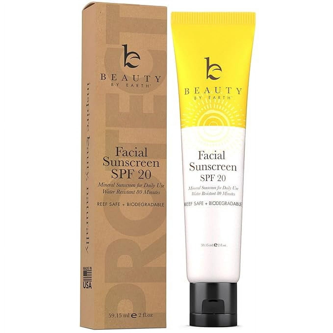 Face Sunscreen SPF 20 - Mineral Sunscreen Face, Reef Friendly Sunscreen ...