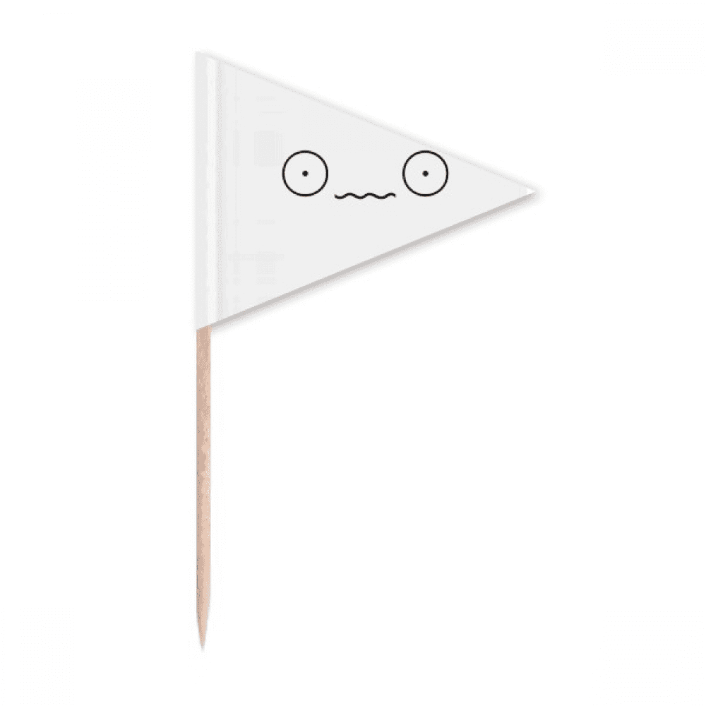 Face Surprised And Afraid Expression Toothpick Triangle Cupcake Toppers ...