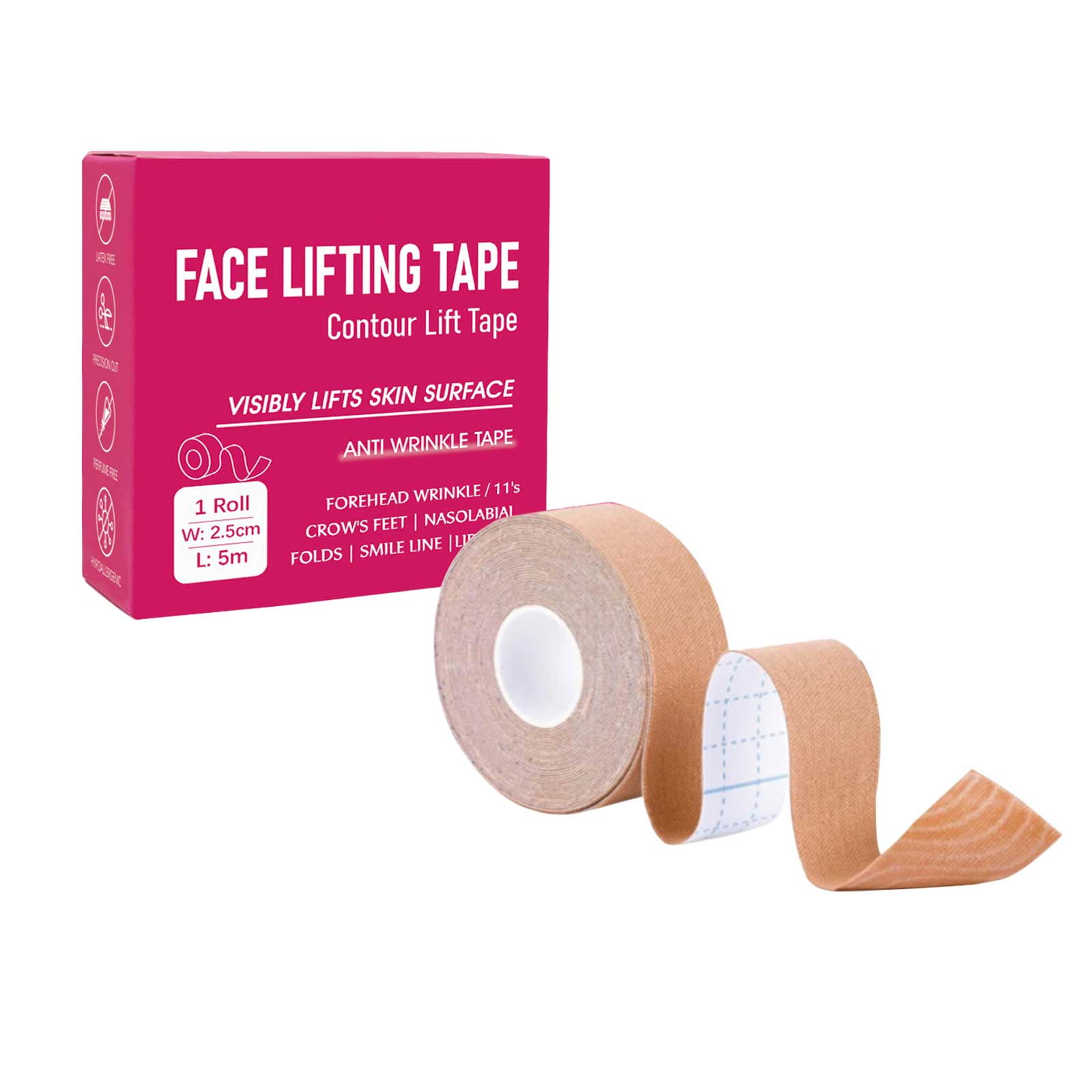 Face Tape for Facial Myofascial Lift - Target Wrinkles like Forehead ...