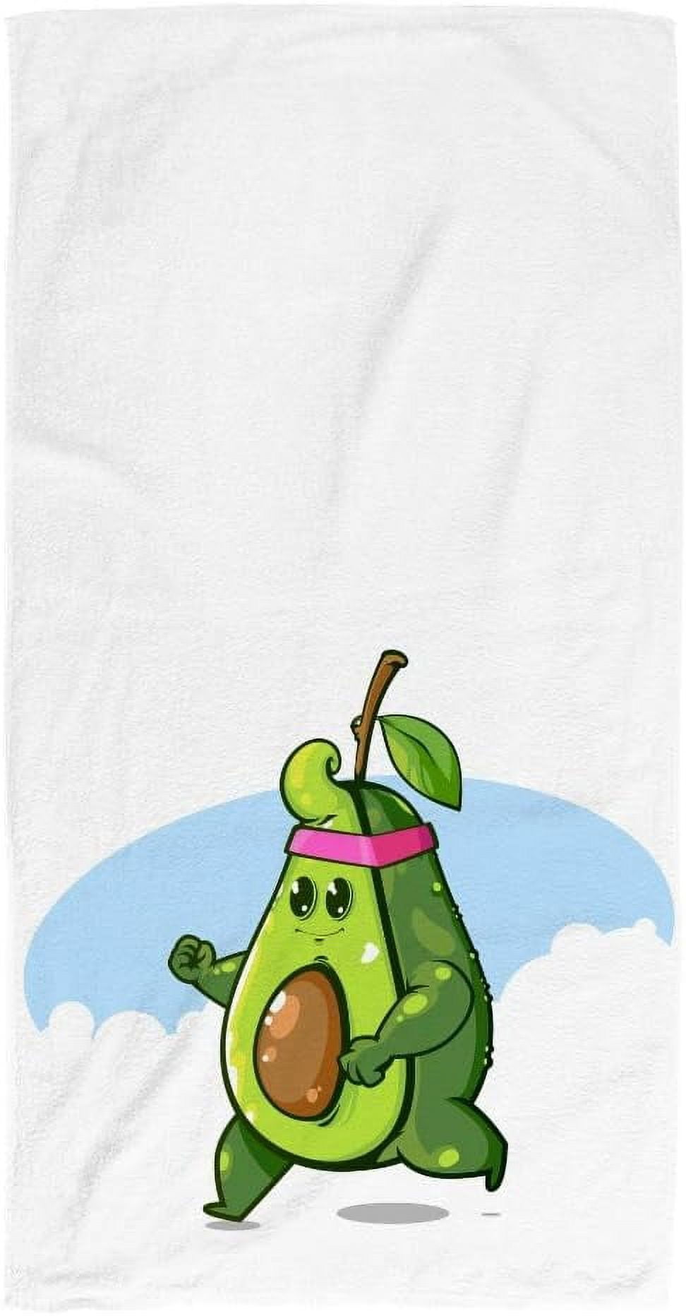 Face Towel Hand Cloth Terry Towels Washcloth Cartoon Running Avocado ...