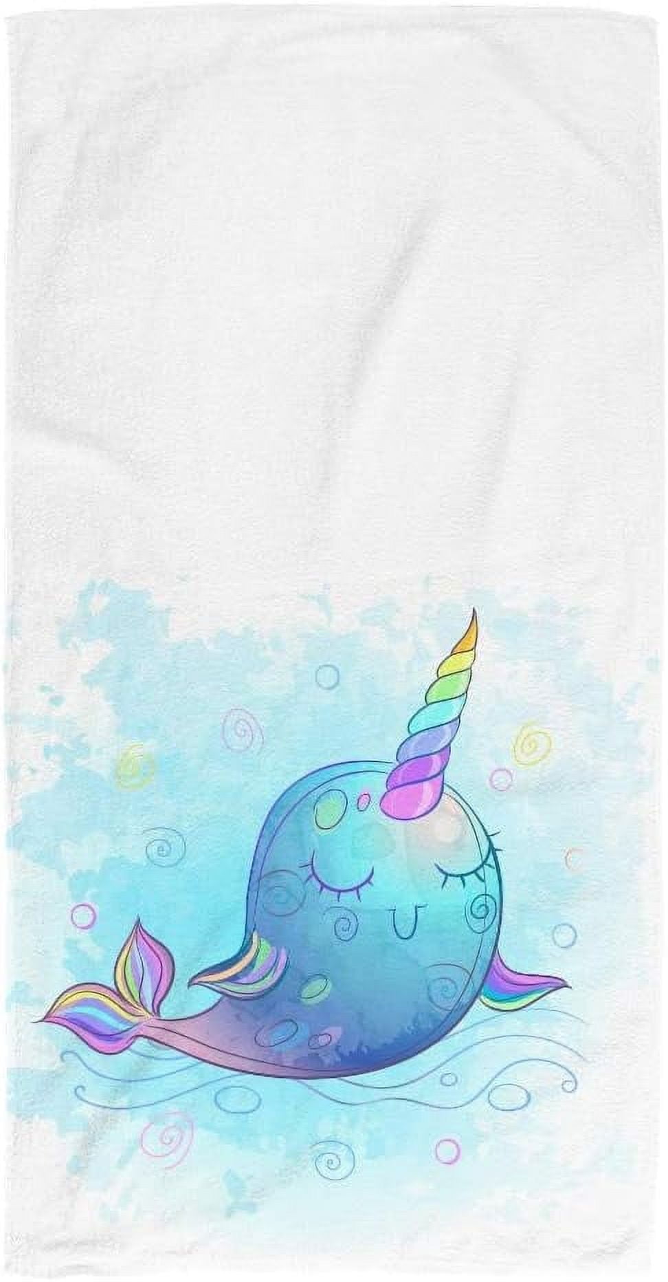 Face Towel Hand Cloth Terry Towels Washcloth Cute Unicorn Whale ...