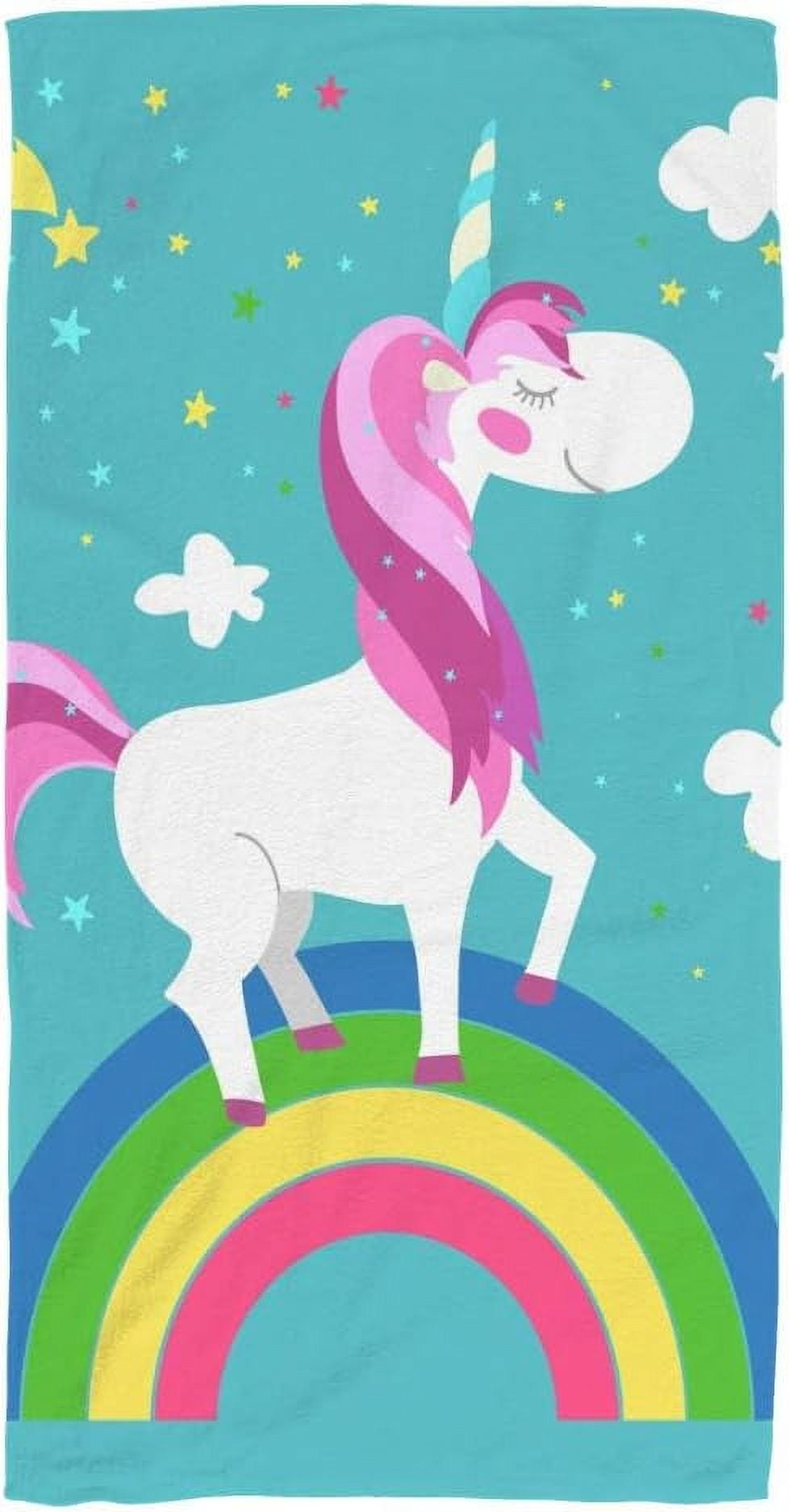 Face Towel Hand Cloth Terry Towels Washcloth Unicorn Rainbow Horse Bath ...