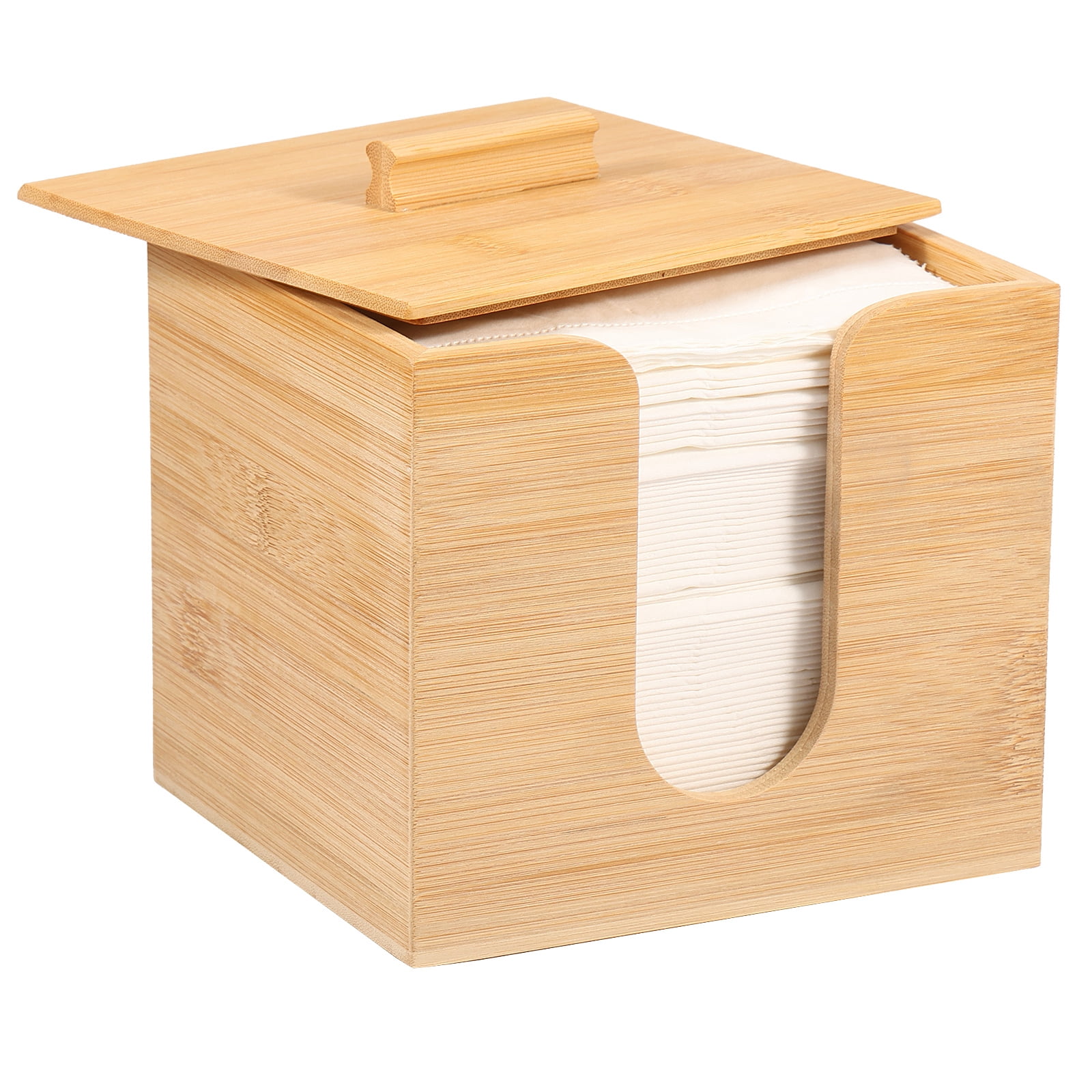 Face Towel Holder Box Bamboo Face Towel Container Space Saving Face ...