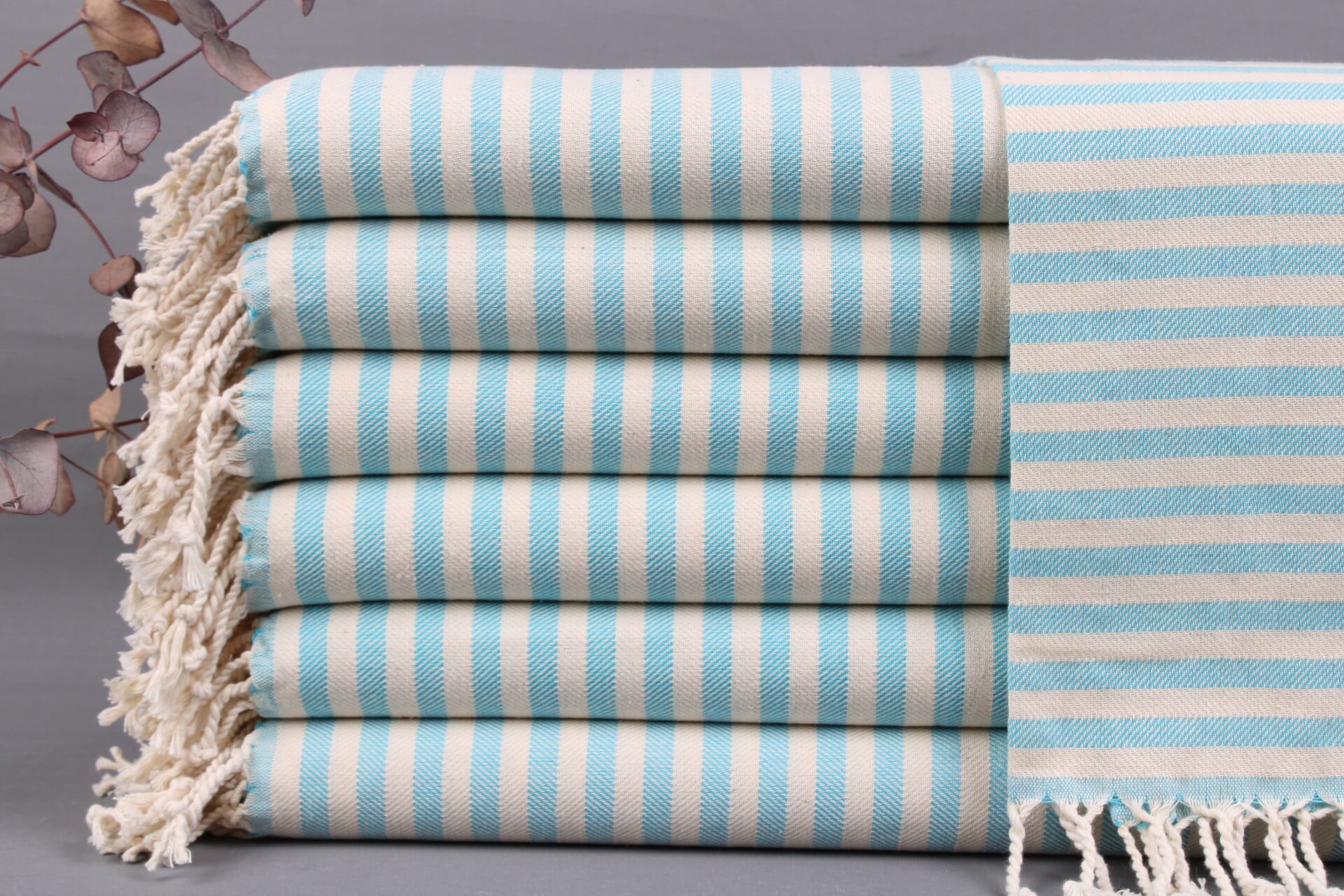 Face Towel, Turkish Hand Towel, Striped Turquoise Dishcloth, 24x40 ...