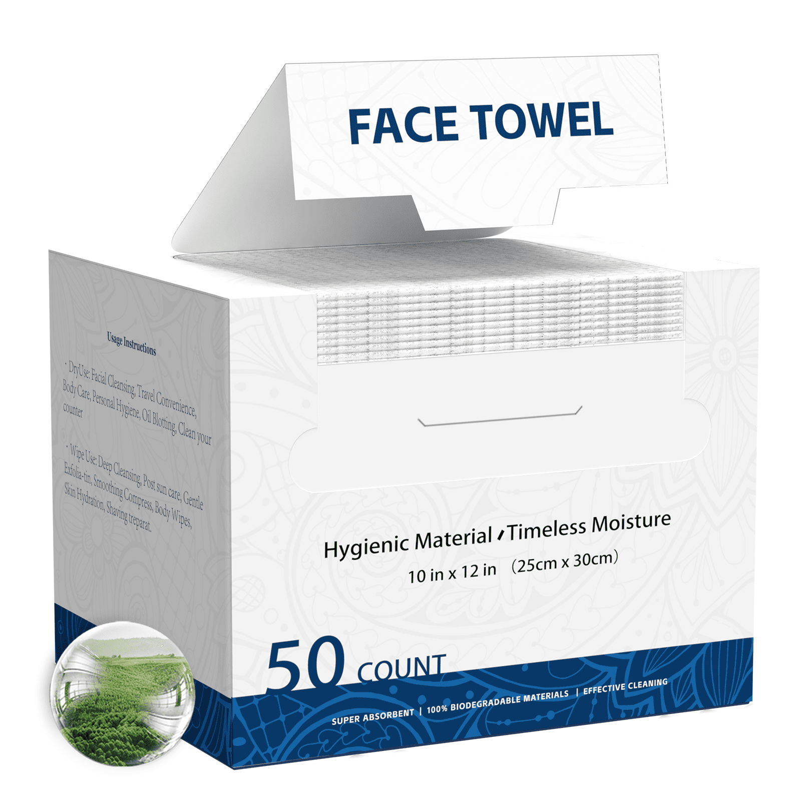 Face Towels, 10” x 12”, 100% Viscose Fibre, Disposable Face Towels for ...