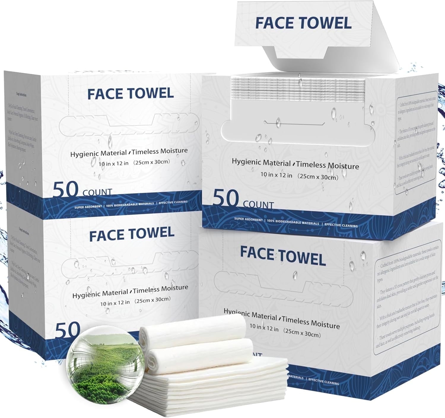 Disposable Face Towel, 10” x 12”, 100% Viscose Fibre, Disposable Face ...