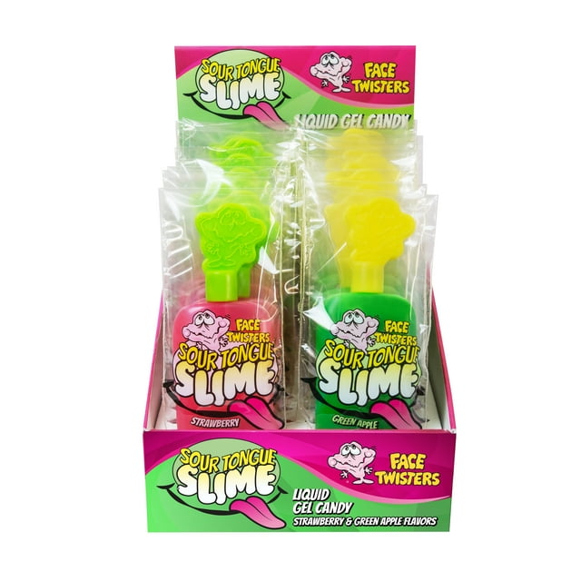 Face Twisters Sour Tongue Slime, Strawberry/Apple Flavor, Fun and Tangy ...