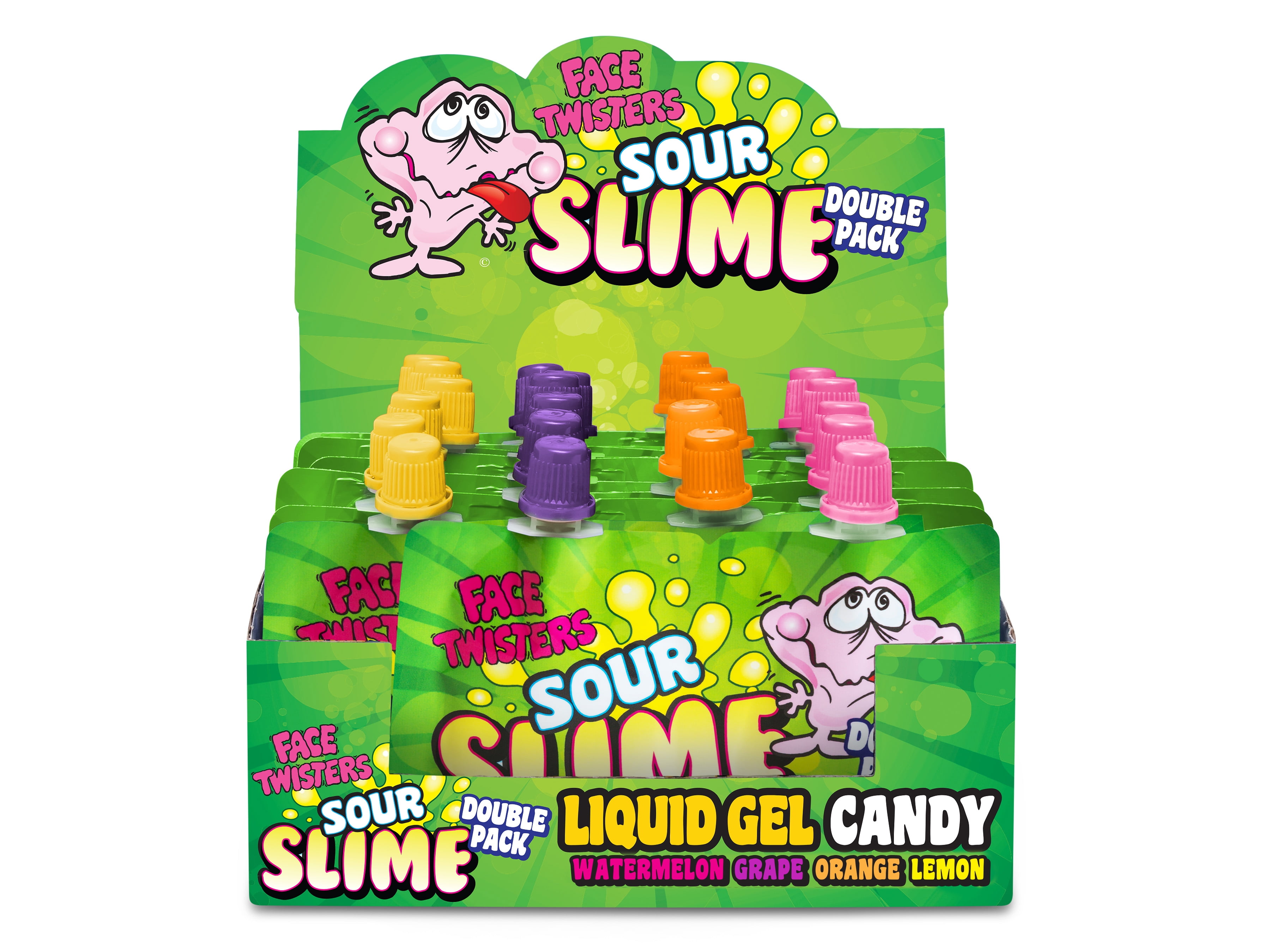 Face Twisters Stretchy Scented Sour Slime, Multicolor, 18 Count (2 Pack ...