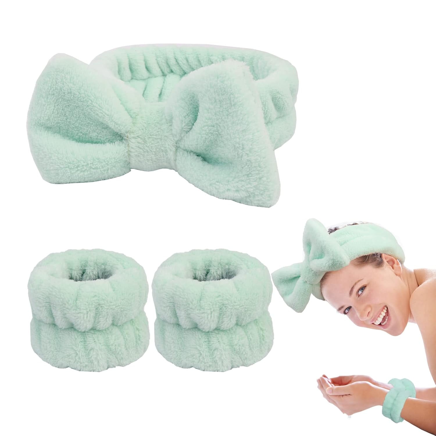 Face Wash Headband 3 Pack Head and Wrist Bands for Washing Face Spa ...