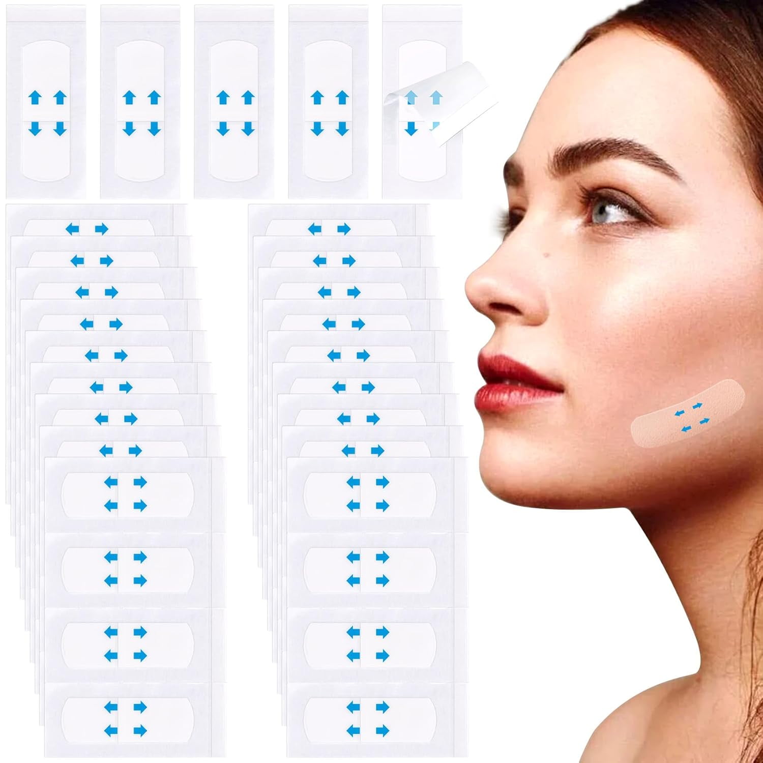 Face and Neck Lift Tape 100PCS Set, Invisible Waterproof Stickers for ...
