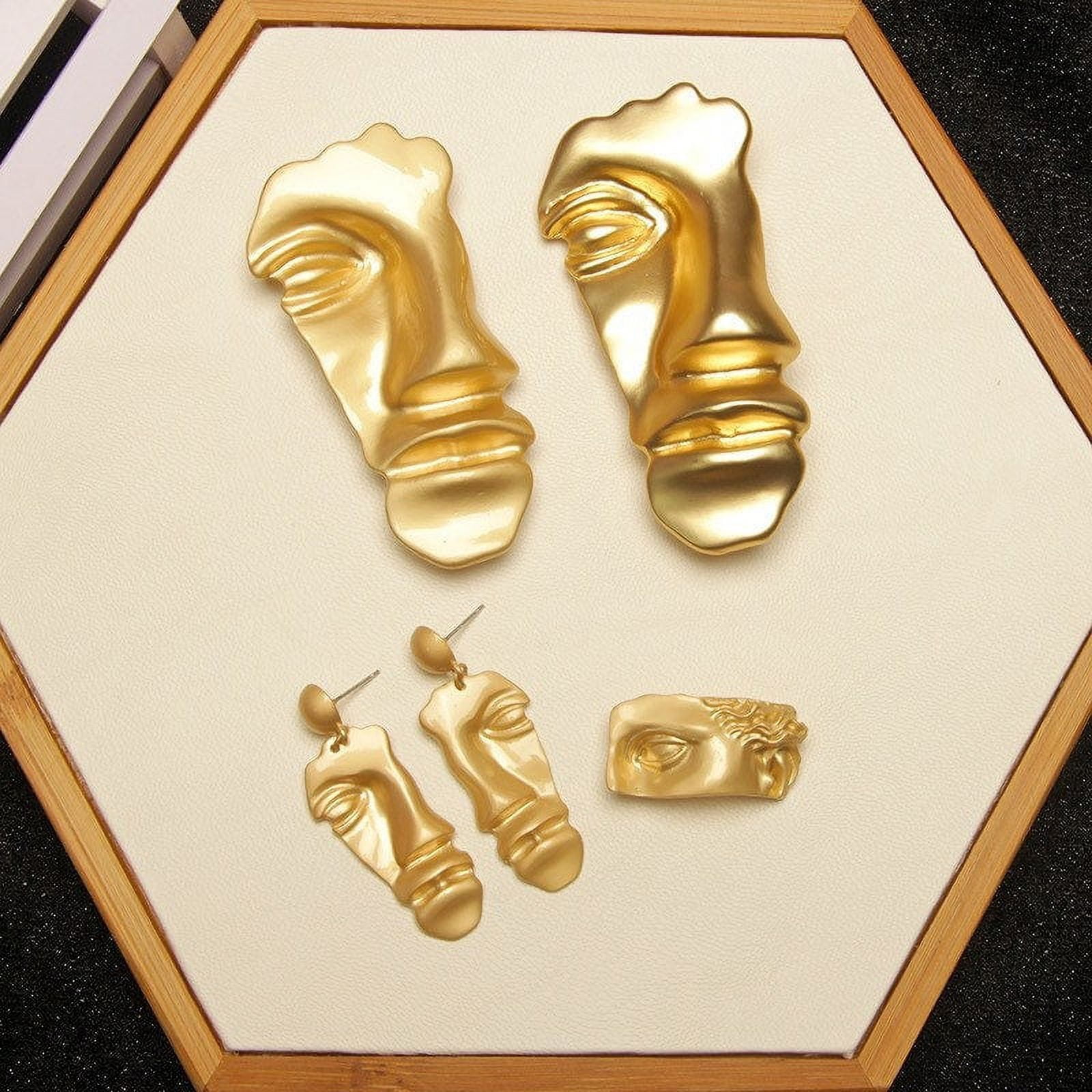 Face earrings | Face brooch| Greek statue jewelry | Gold face earrings ...