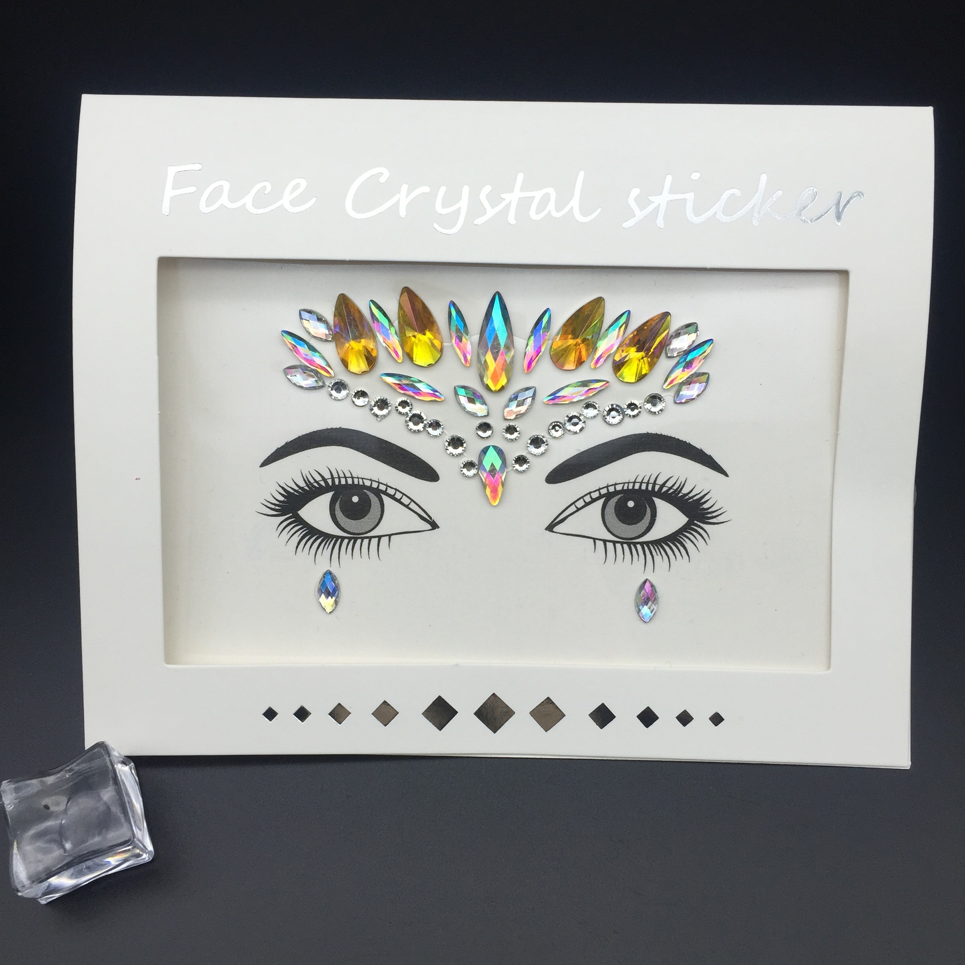 Fridja Acrylic Rhinestone Sticker Crystal Face Sticker Tattoo Sticker ...
