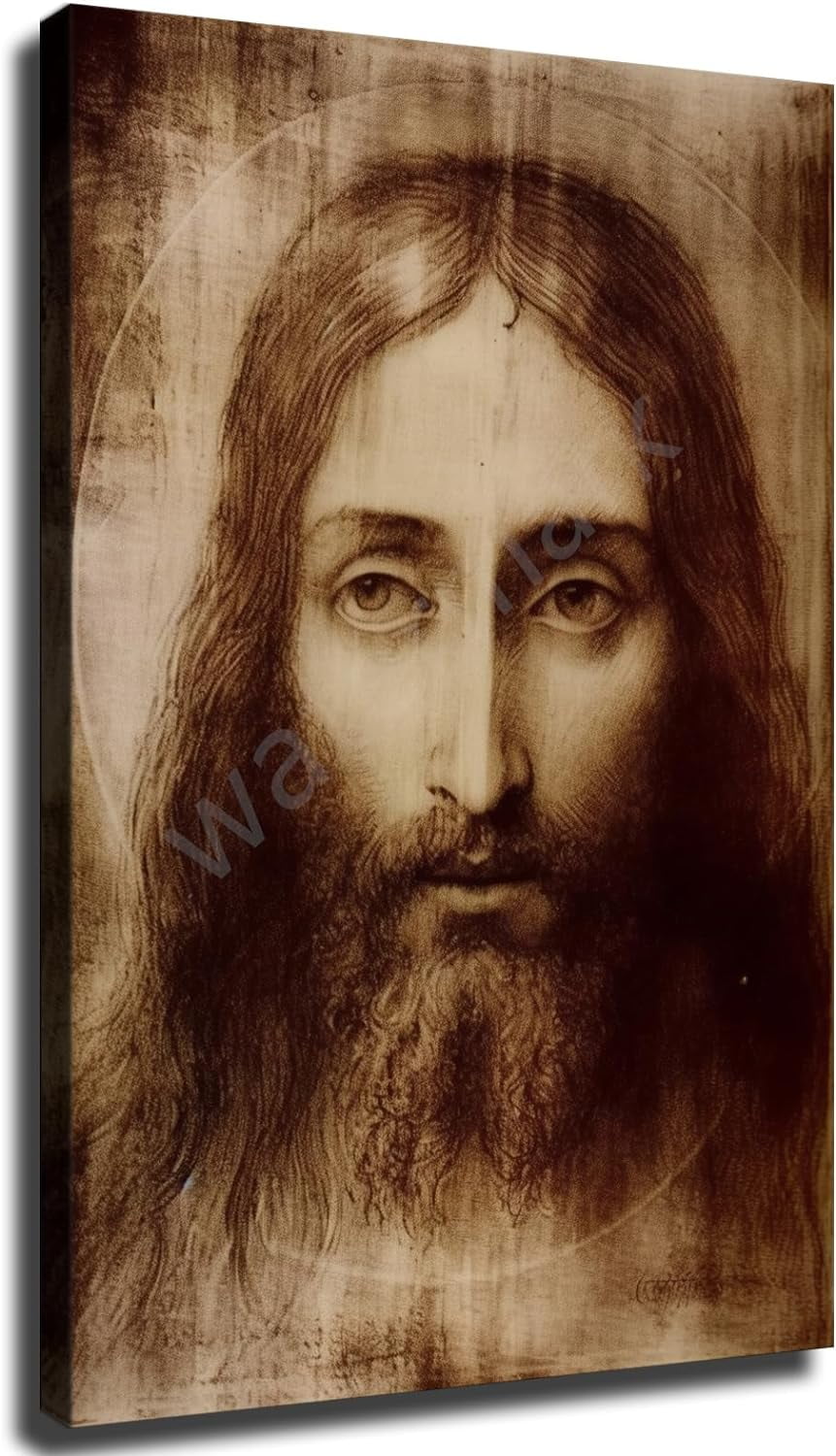 Face of Jesus Shroud of Turin Poster Canvas Wall Art Mural Picture ...