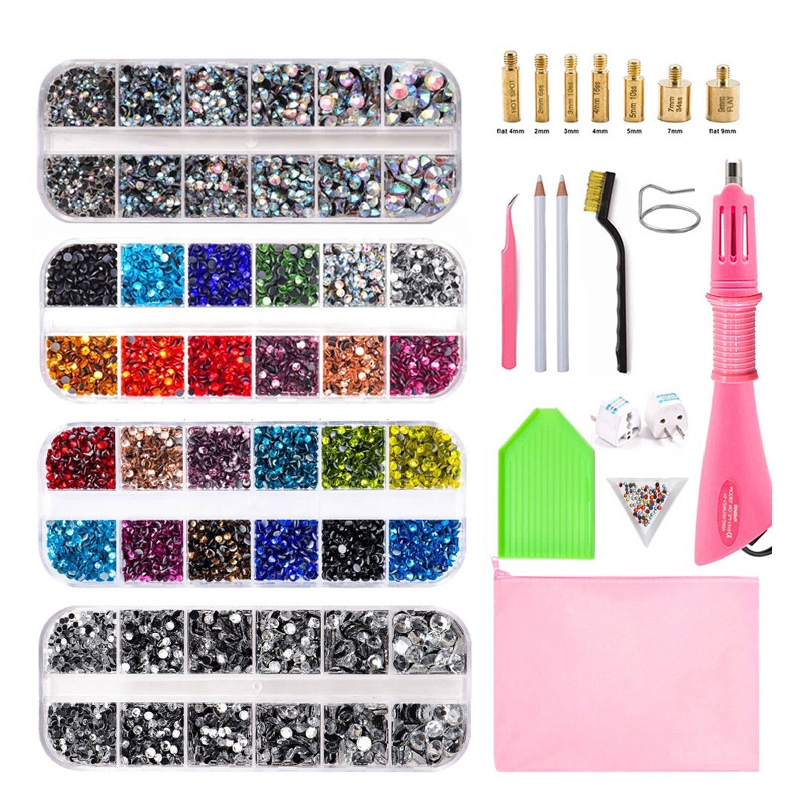 Facega Bedazzler Kit With Rhinestones Includes Tweezers And Pencils ...