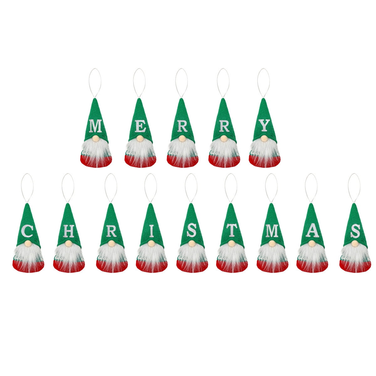 Faceless Doll Ornaments - Merry Christmas Letter Set, Unique Tree Decor ...